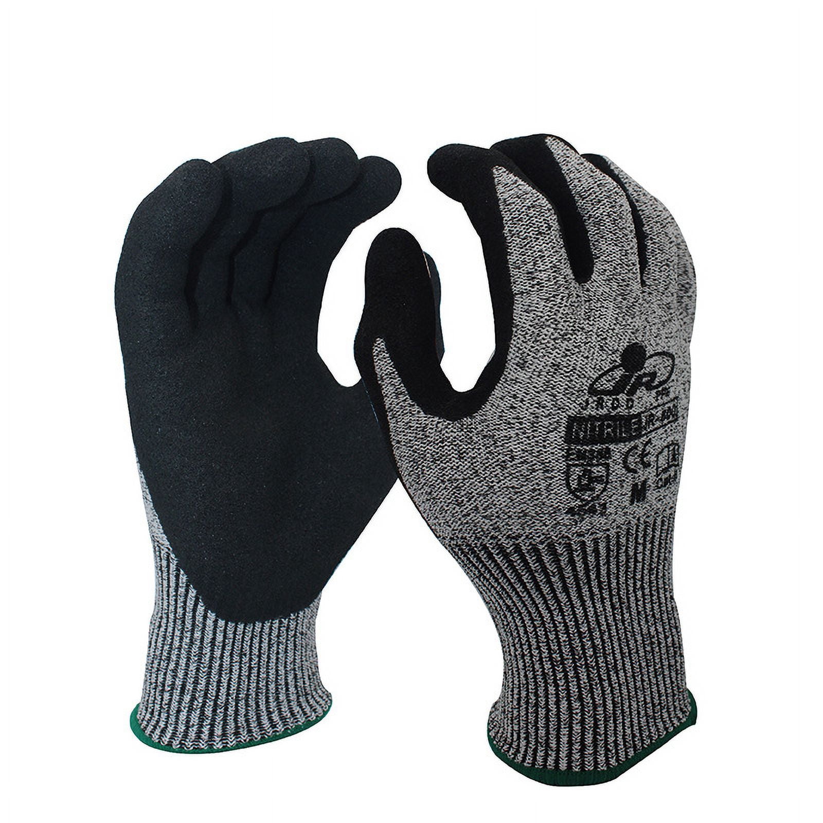 Nitrile frosted 5 anti-cutting gloves impregnated wear resistant anti ...