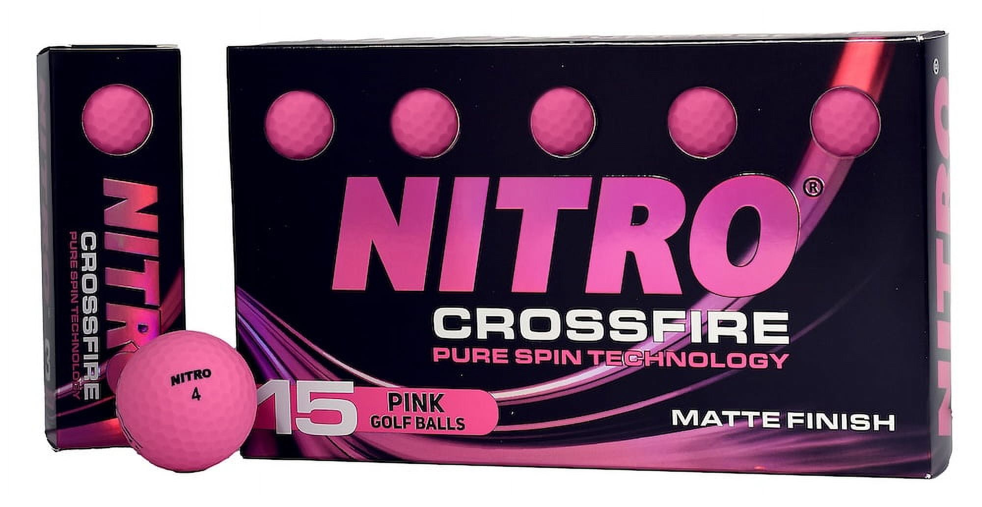 Nitro 2024 Crossfire Golf Balls 15-Pack [Matte Pink] - Walmart.com