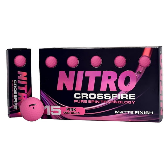 Nitro 2024 Crossfire Golf Balls 15-Pack [Matte Pink] - Walmart.com