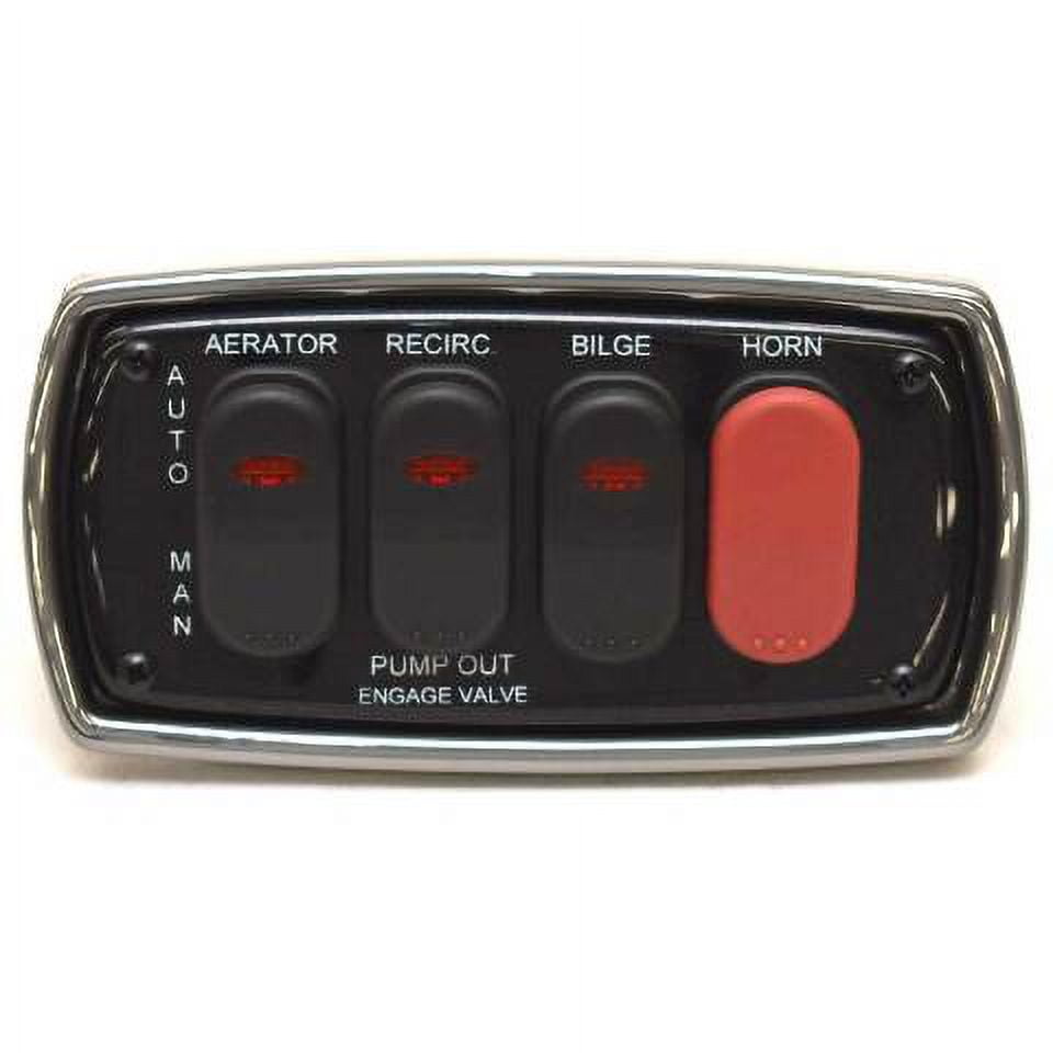 Nitro Boat Rocker Switch Panel | w/ Livewell Bilge Horn Black Silver ...