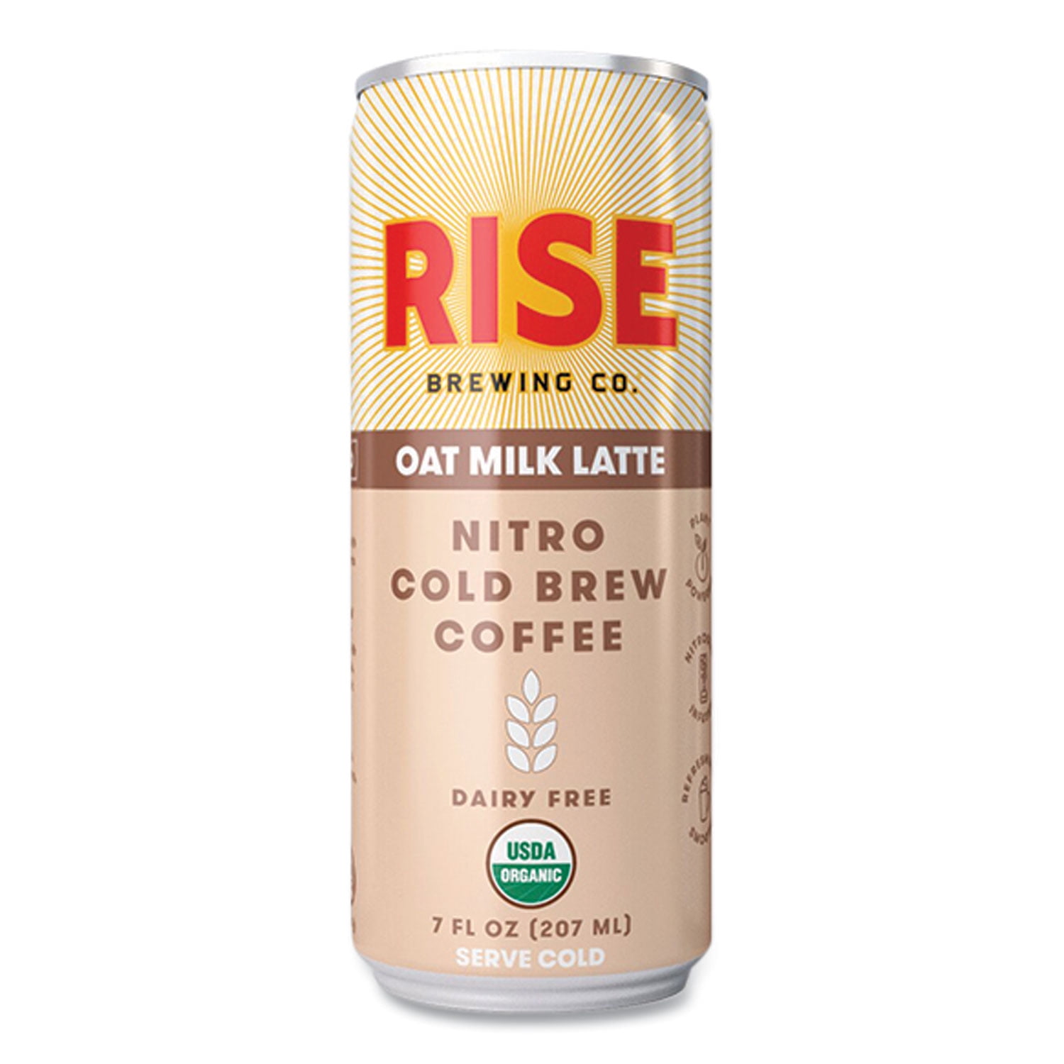 Nitro Cold Brew Latte, Oat Milk, 7 oz Can, 12/Carton | Bundle of 5 ...