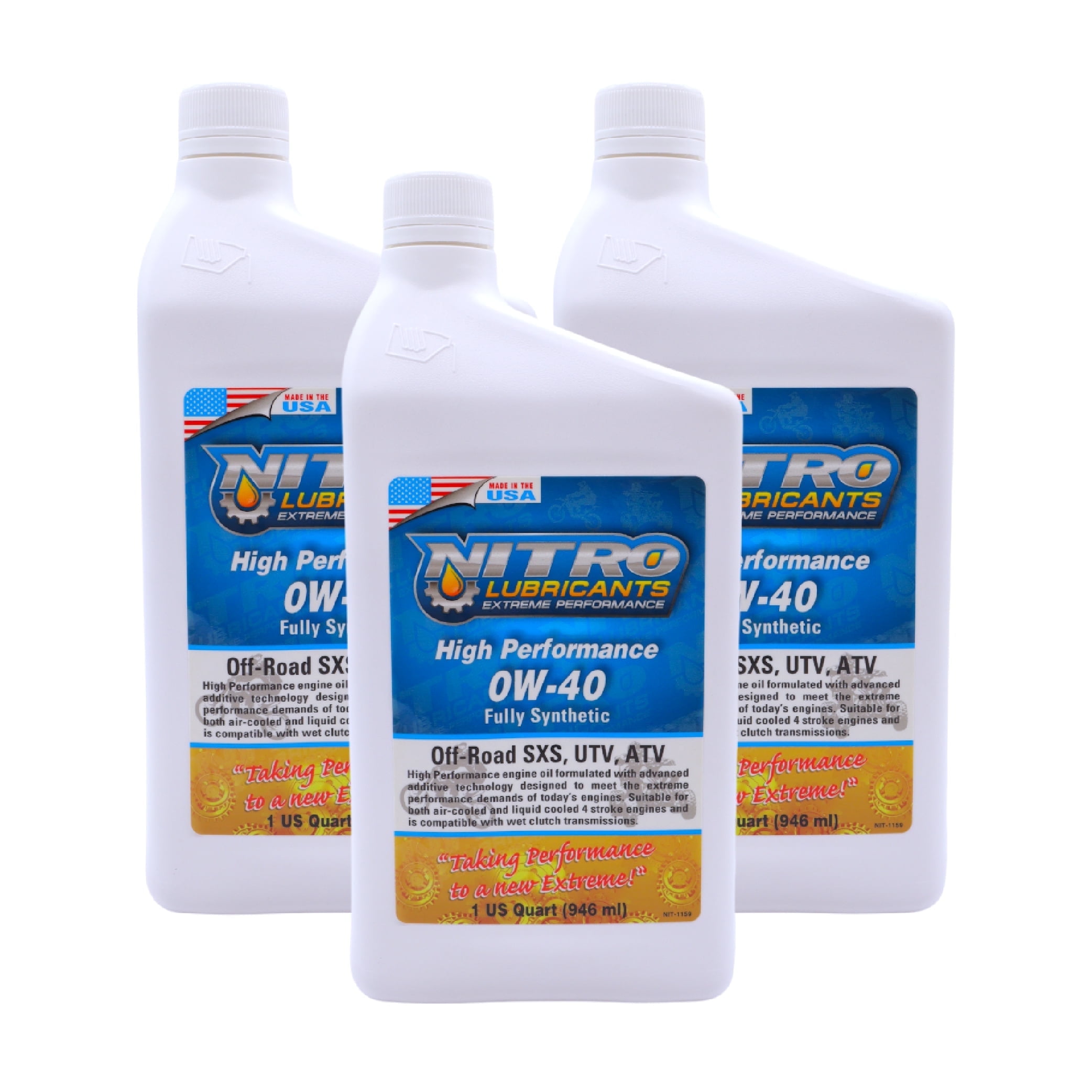 Nitro Lubricants 0W-40 4 Stroke Engine Oil – Fully Synthetic, 1 Qt (3 ...