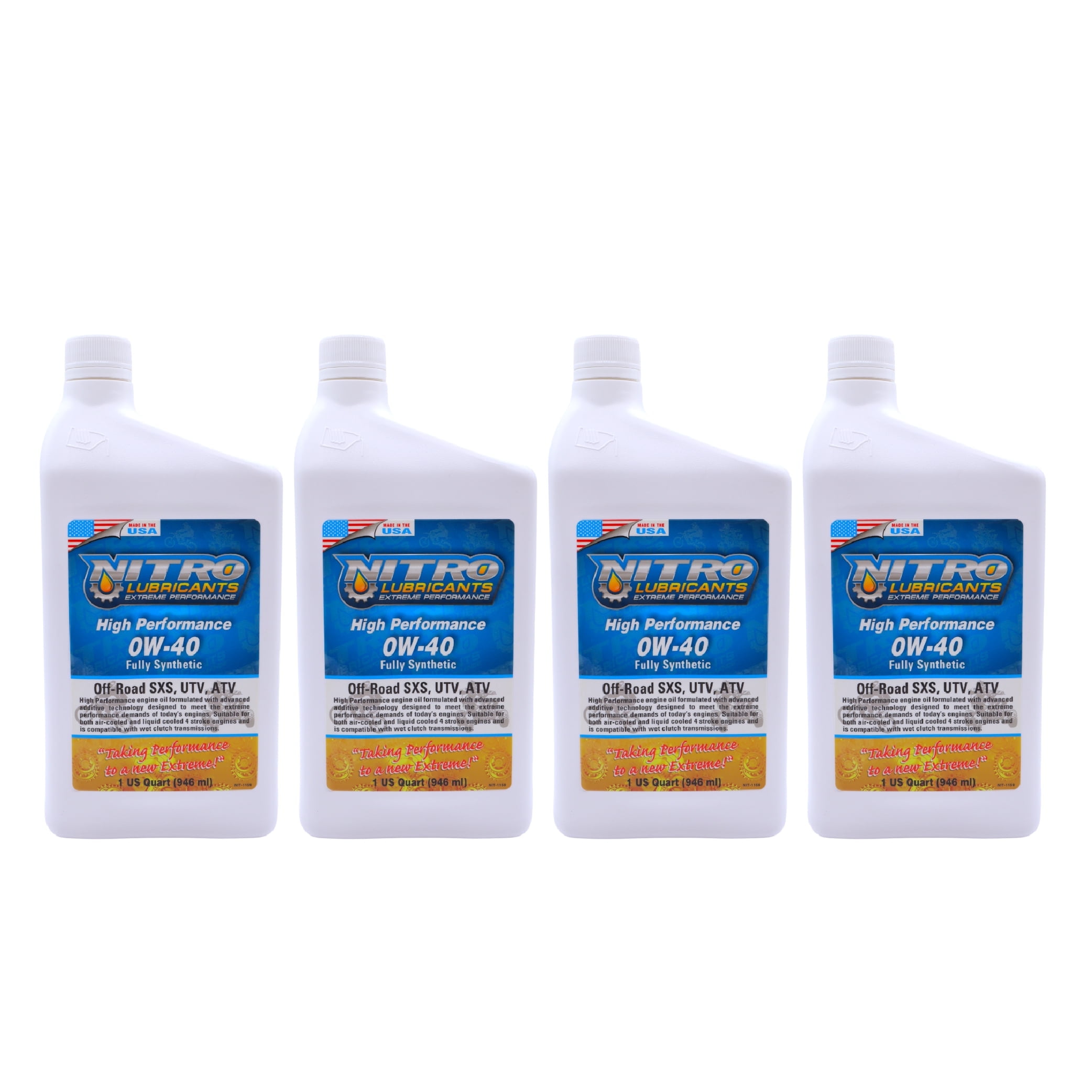 Nitro Lubricants 0W-40 4 Stroke Engine Oil – Fully Synthetic, 1 Qt (4 ...