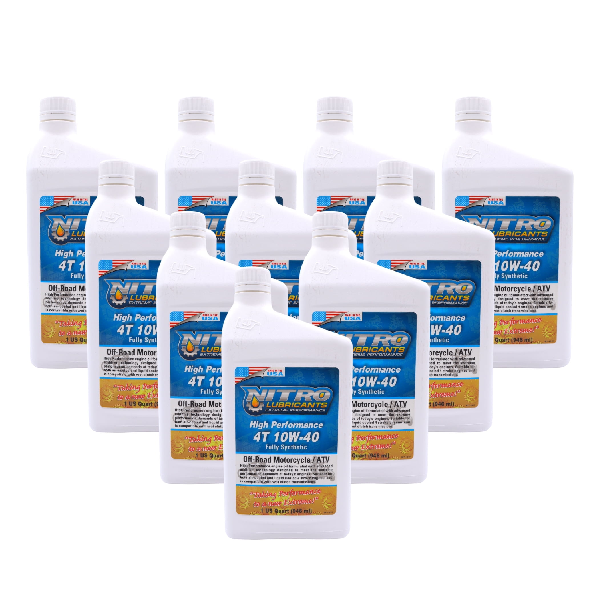 Nitro Lubricants 10W-40 4 Stroke Engine Oil – Semi-Synthetic, 1 Quart ...
