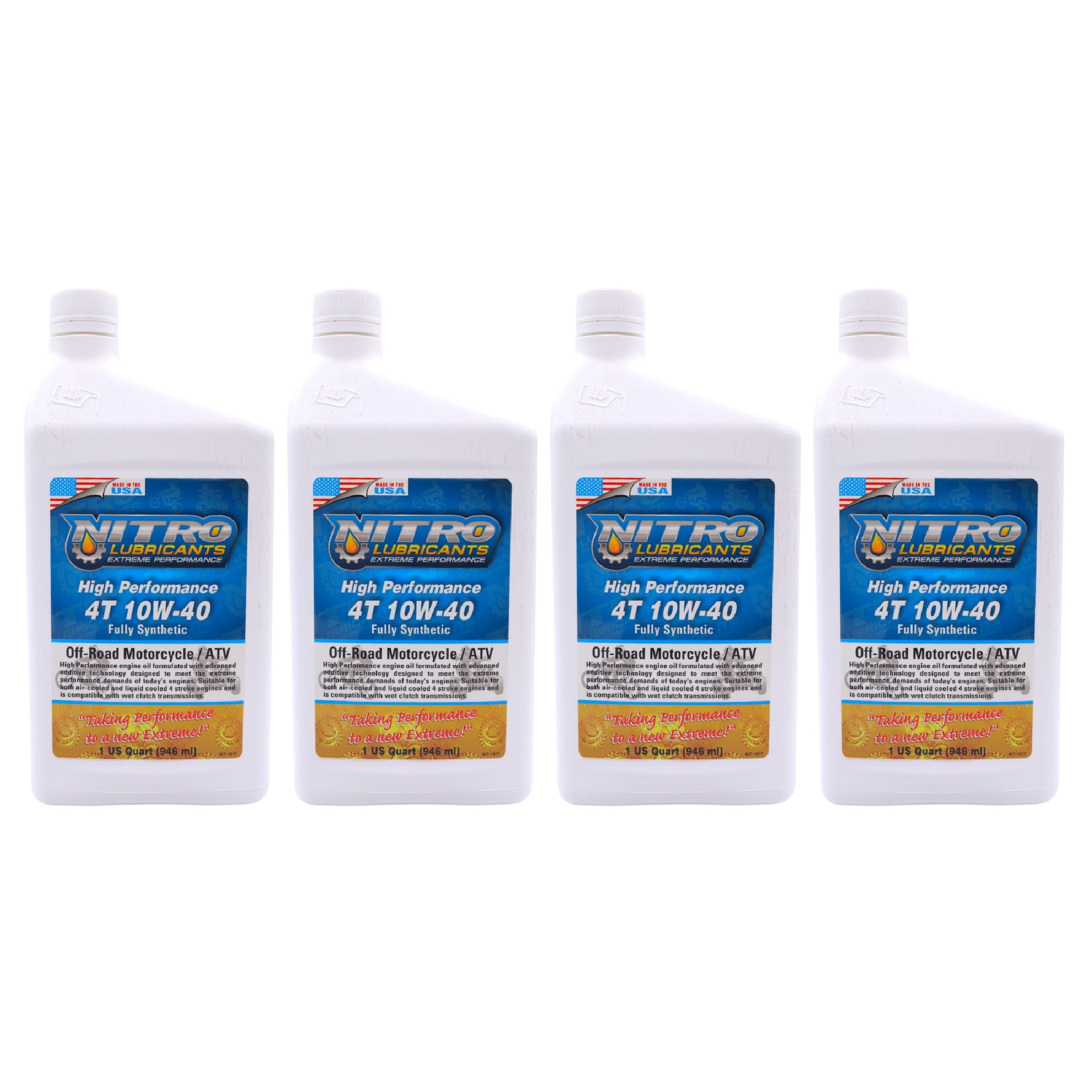 Nitro Lubricants 10W-40 4 Stroke Engine Oil – Semi-Synthetic, 1 Quart ...