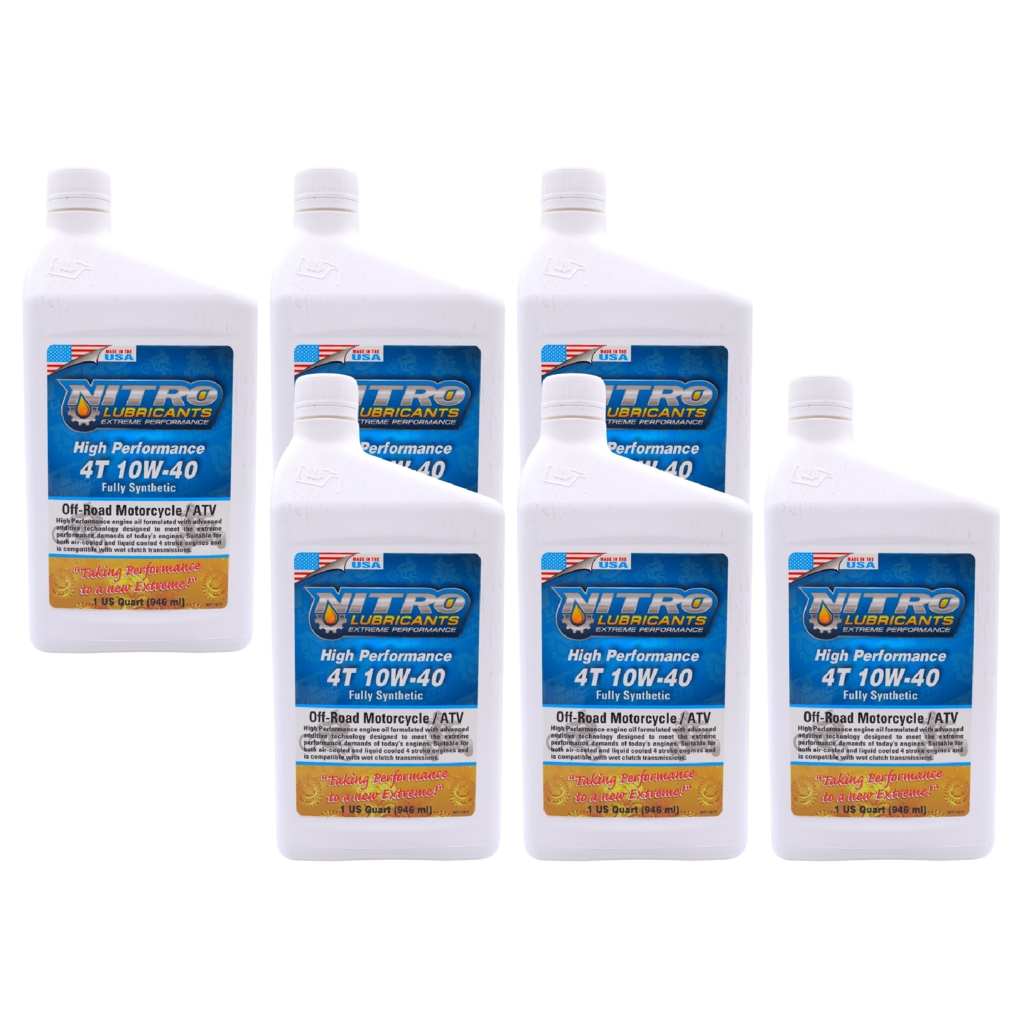 Nitro Lubricants 10W-40 4 Stroke Engine Oil – Semi-Synthetic, 1 Quart ...