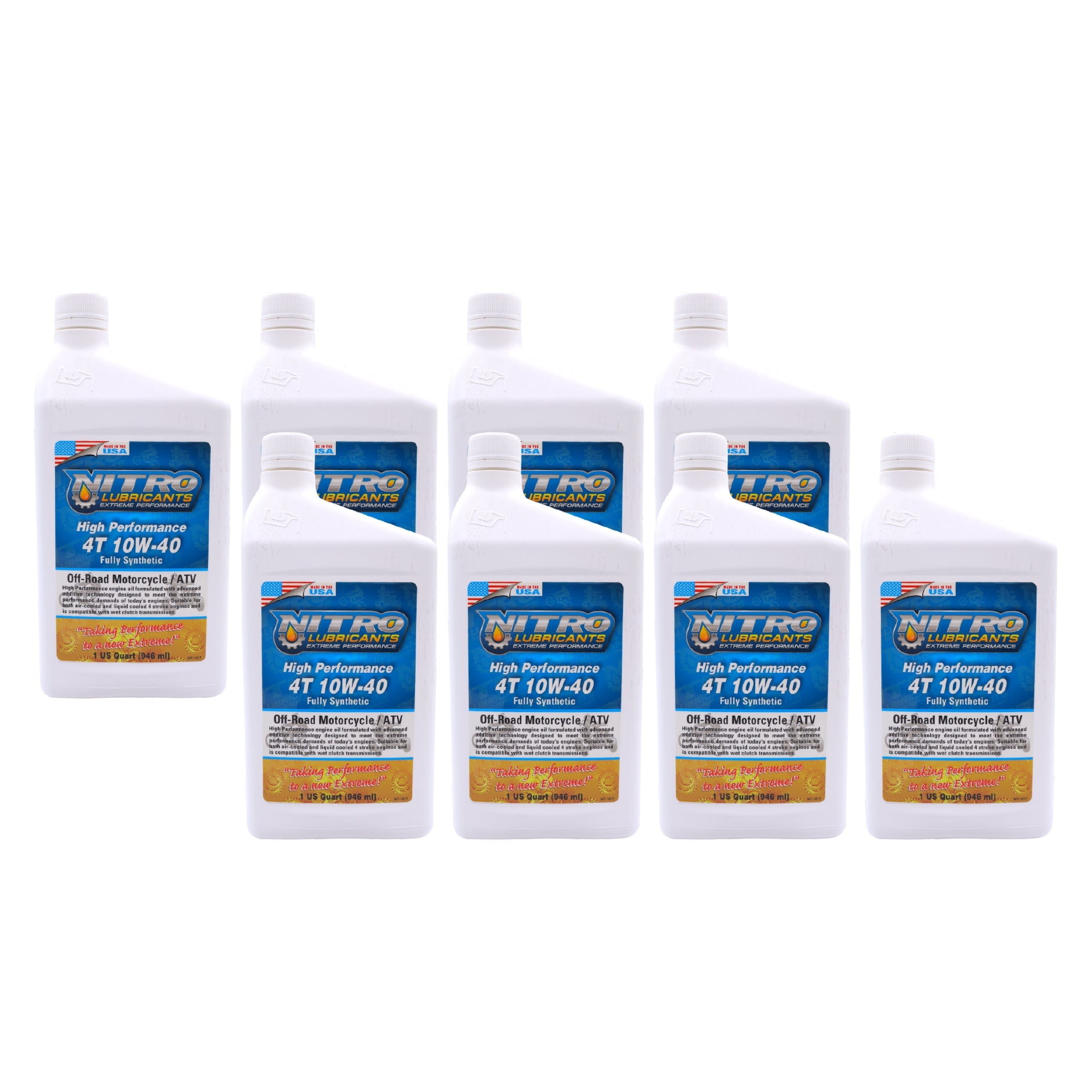 Nitro Lubricants 10W-40 4 Stroke Engine Oil – Semi-Synthetic, 1 Quart ...