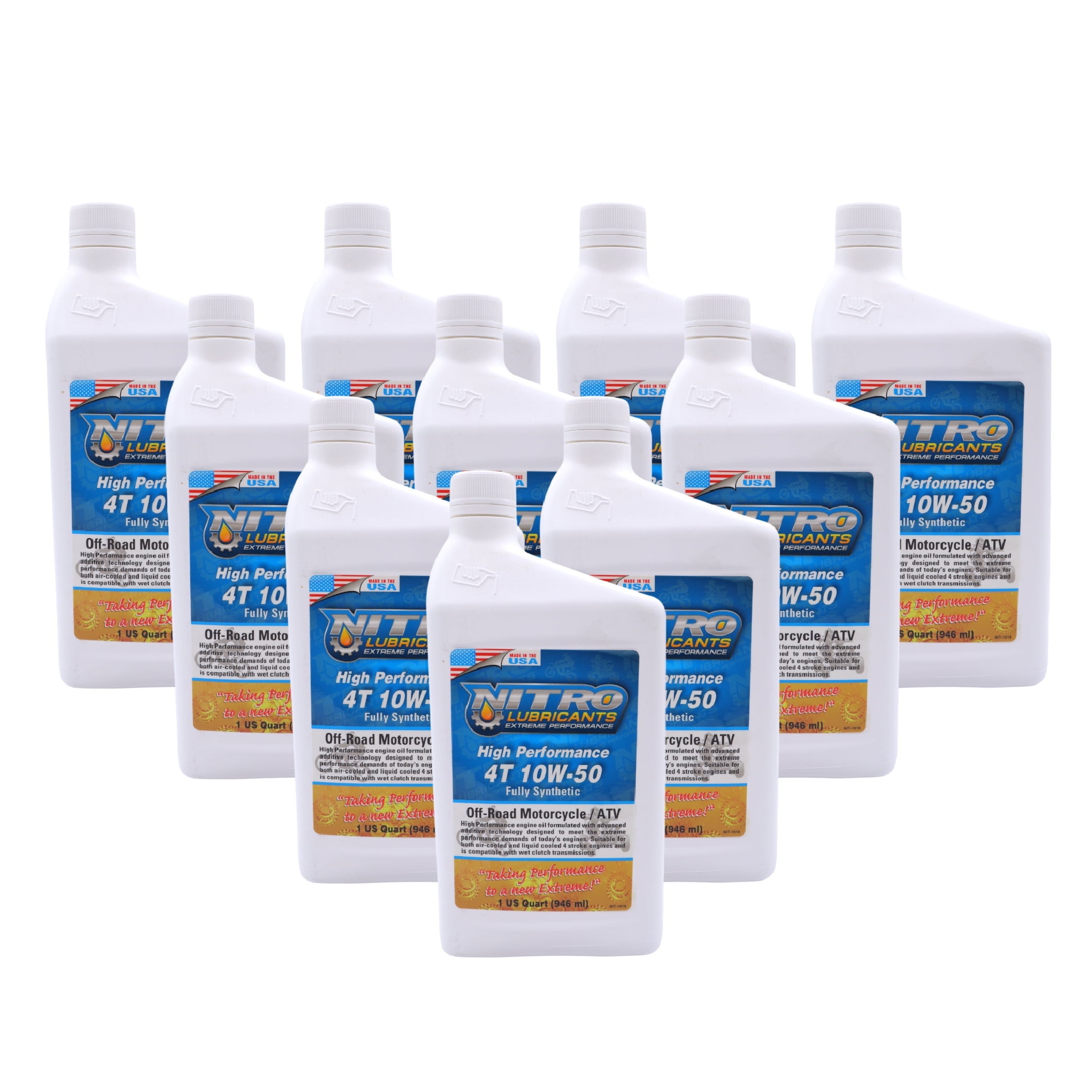 Nitro Lubricants 10W-50 4 Stroke Engine Oil – Semi-Synthetic, 1 Quart ...