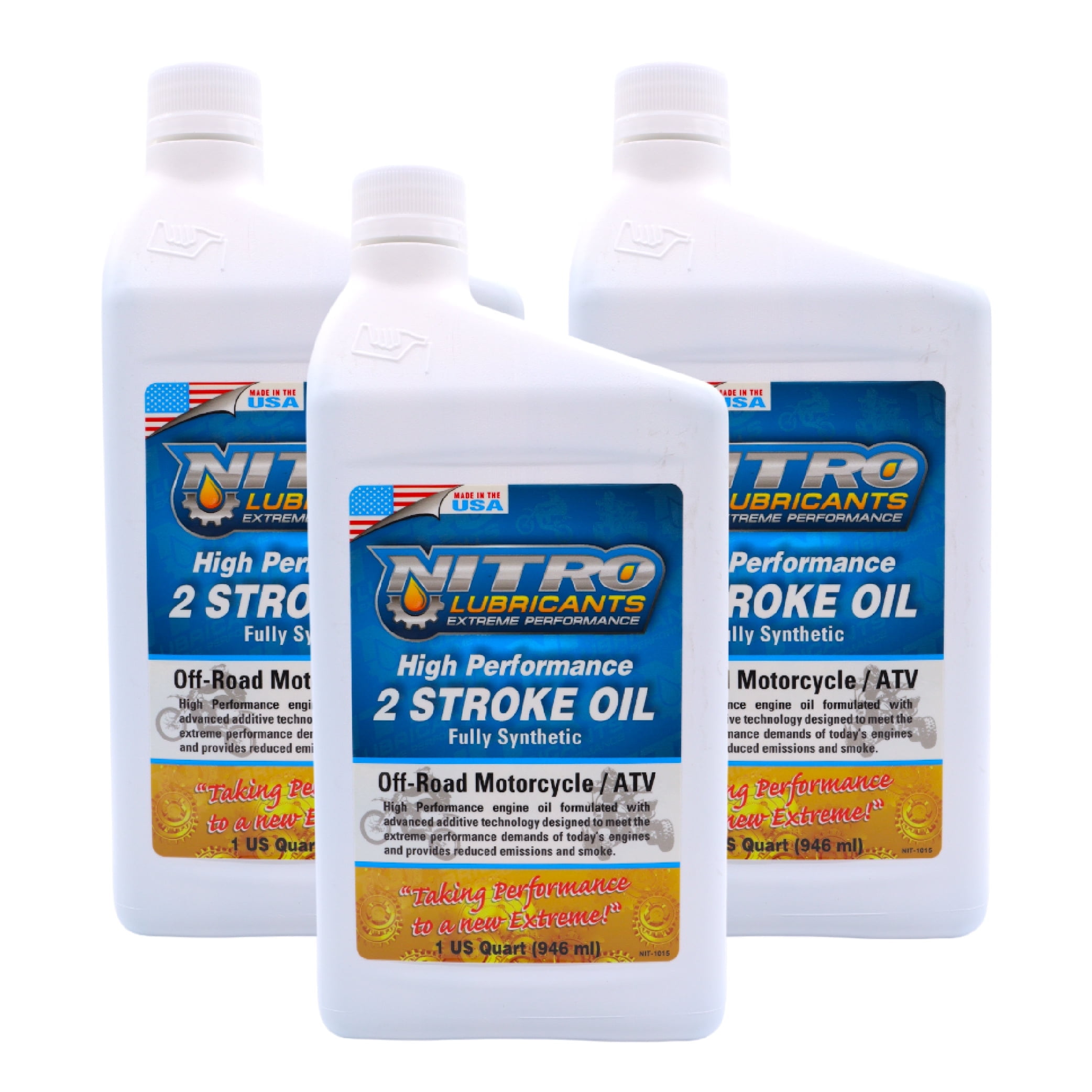 Nitro Lubricants 2 Stroke Engine Oil – Semi-Synthetic, 1 Quart (3-Pack ...