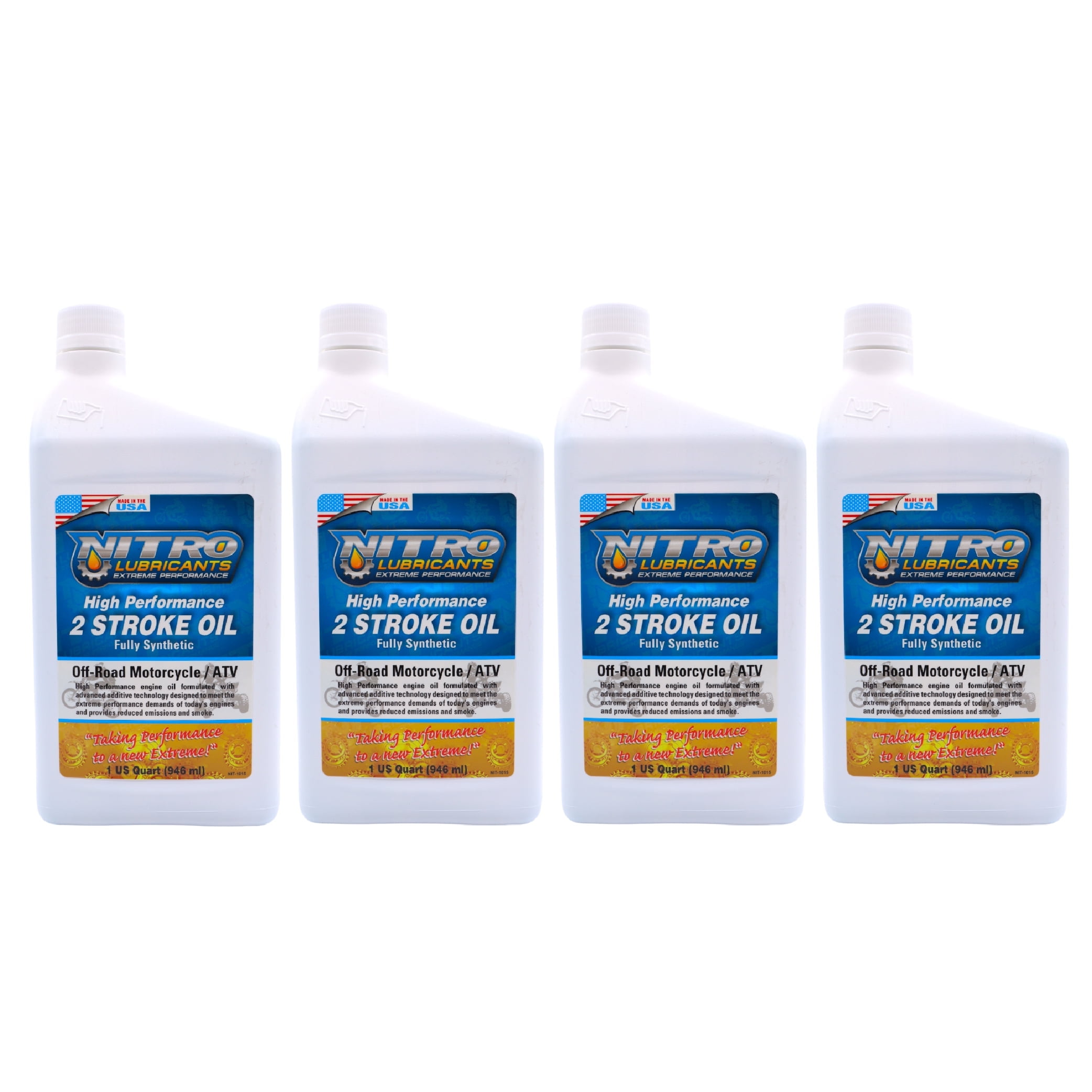 Nitro Lubricants 2 Stroke Engine Oil – Semi-Synthetic, 1 Quart (4-Pack ...