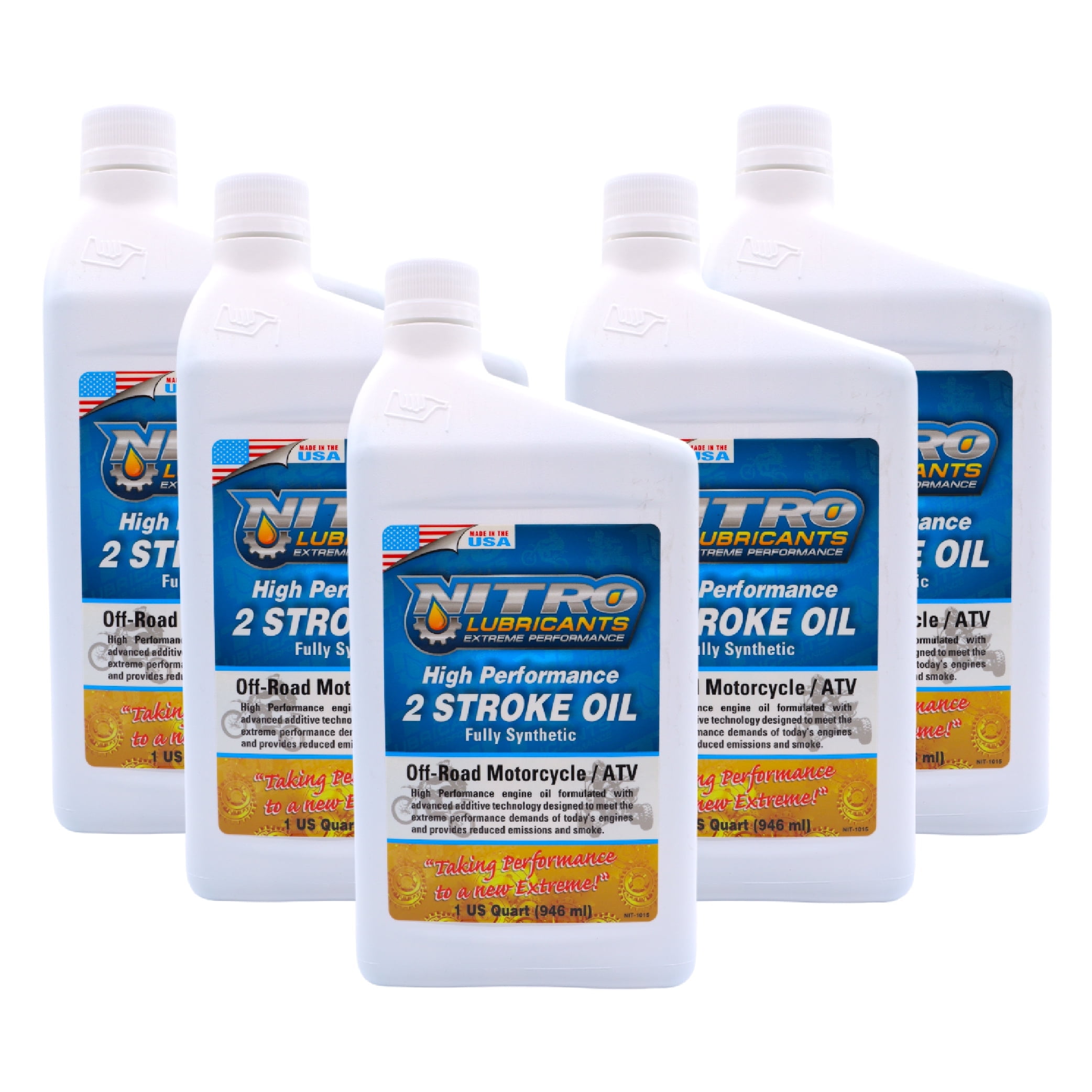 Nitro Lubricants 2 Stroke Engine Oil – Semi-Synthetic, 1 Quart (5-Pack ...