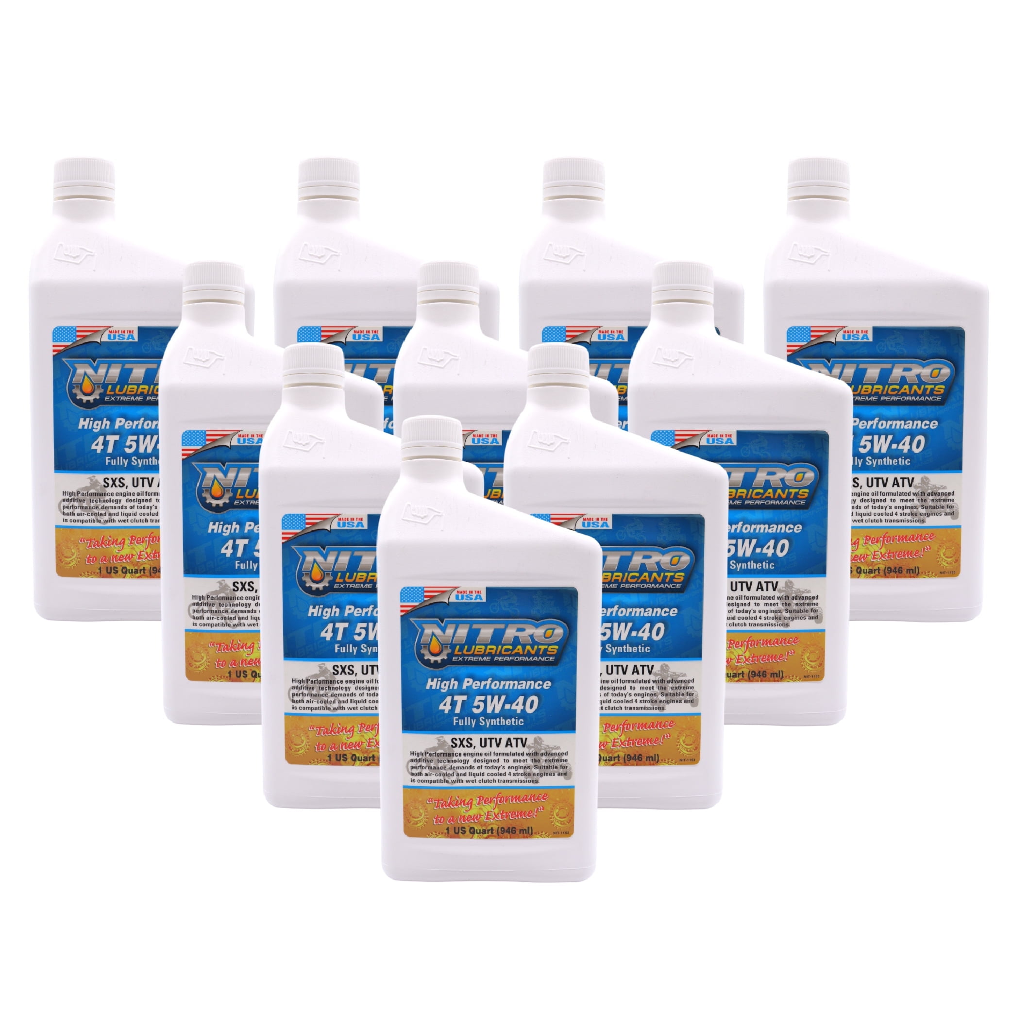 Nitro Lubricants 5W-40 4 Stroke Engine Oil – Semi-Synthetic, 1 Quart ...