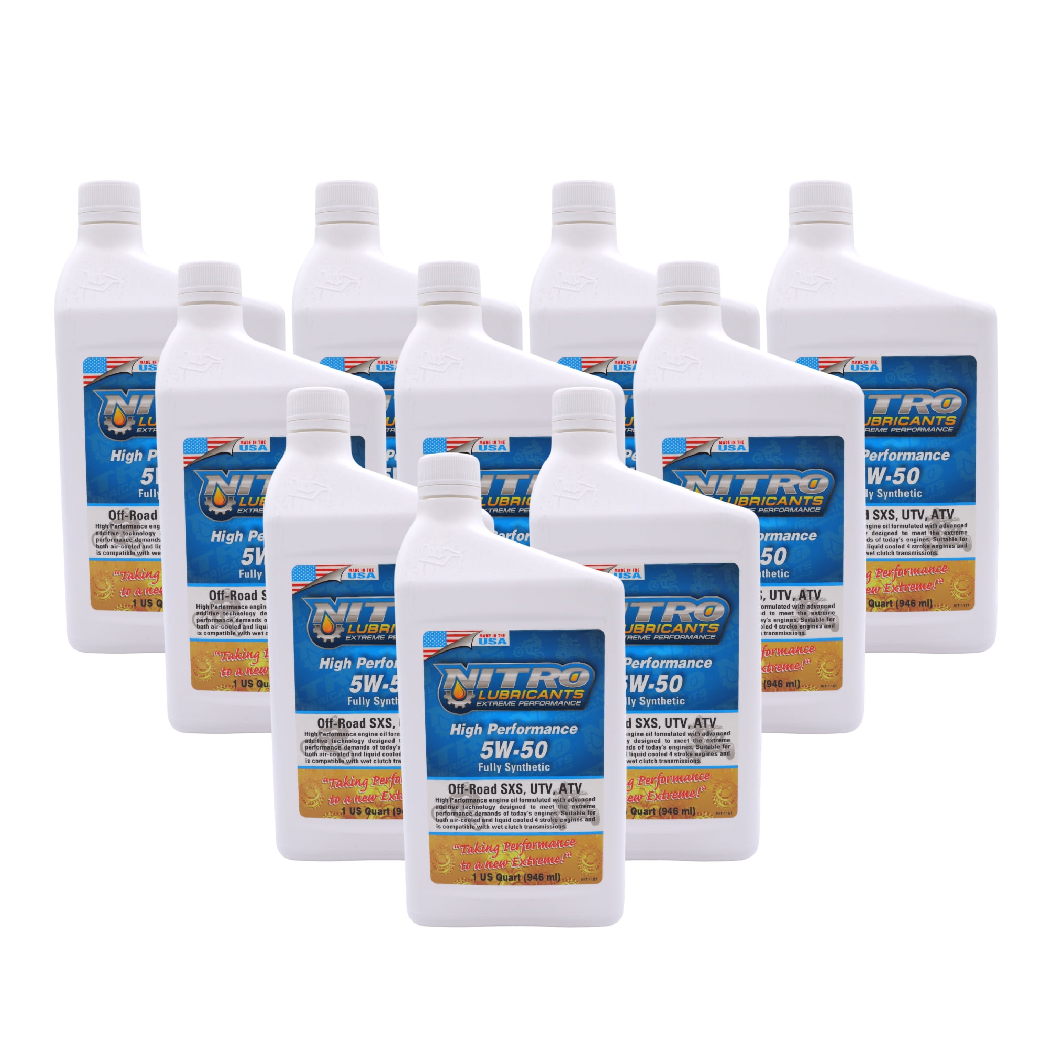 Nitro Lubricants 5W-50 4 Stroke Engine Oil – Semi-Synthetic, 1 Quart ...
