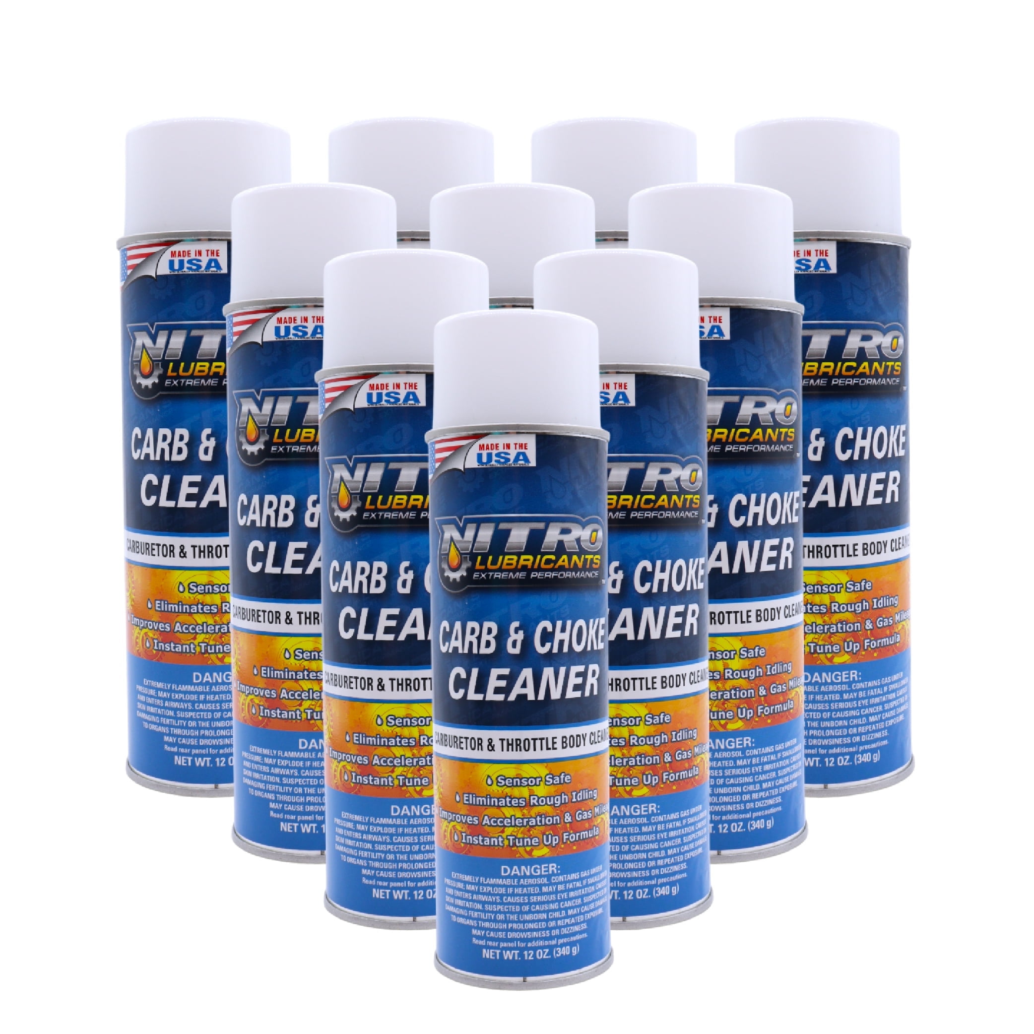 Nitro Lubricants Carb & Choke Cleaner - 12oz Sensor Safe, Fast Clean ...