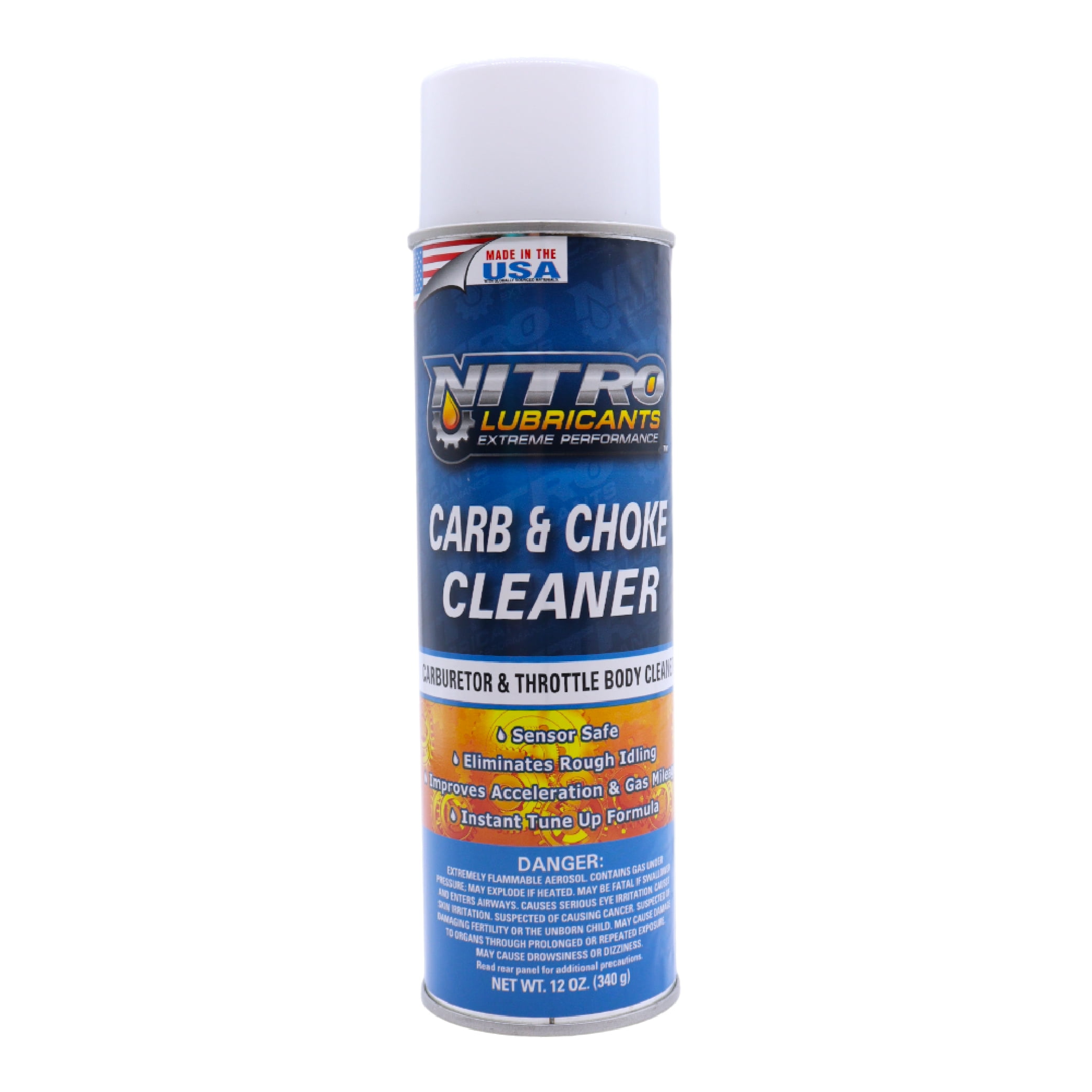 Nitro Lubricants Carb & Choke Cleaner - 12oz Sensor‑Safe, Fast Cleaning ...