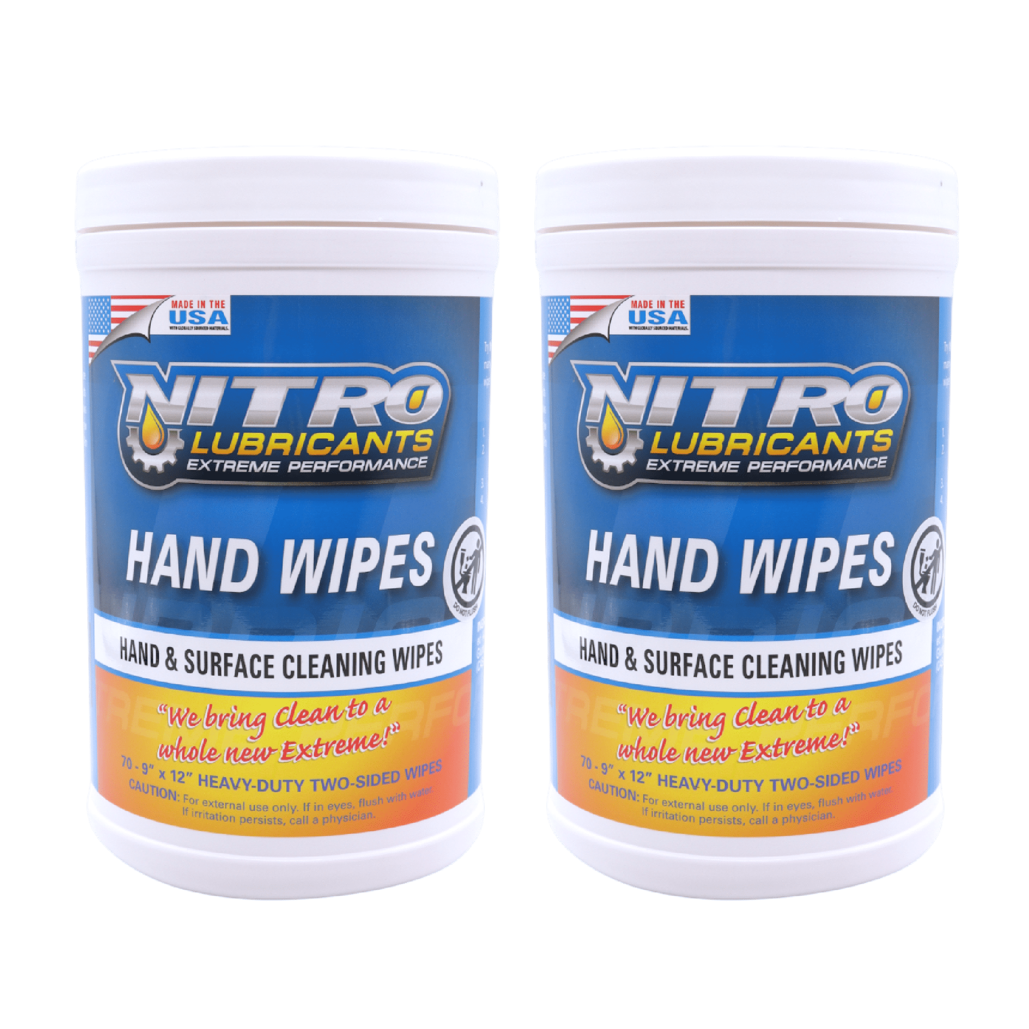 Nitro Lubricants Hand & Surface Cleaning Wipes – Heavy Duty, Two-Sided ...