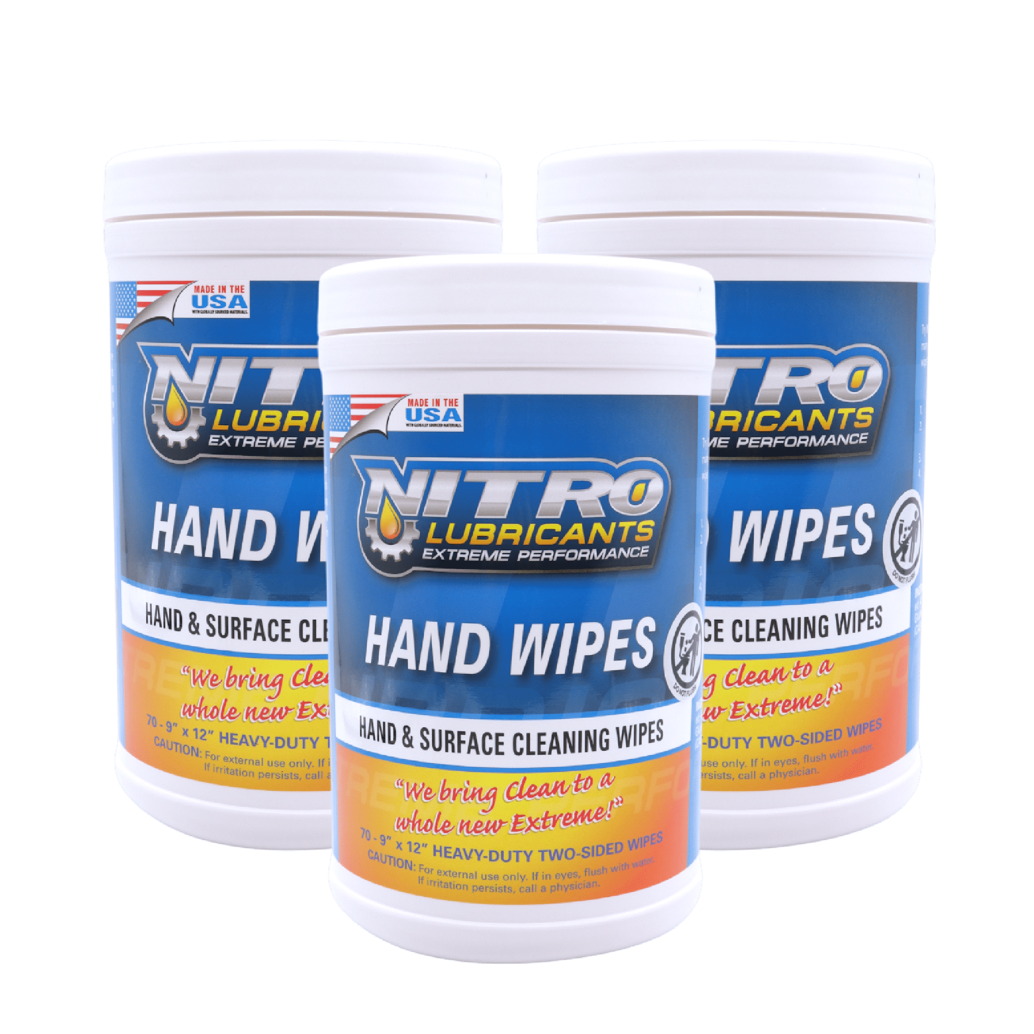 Nitro Lubricants Hand & Surface Cleaning Wipes – Heavy Duty, Two-Sided ...