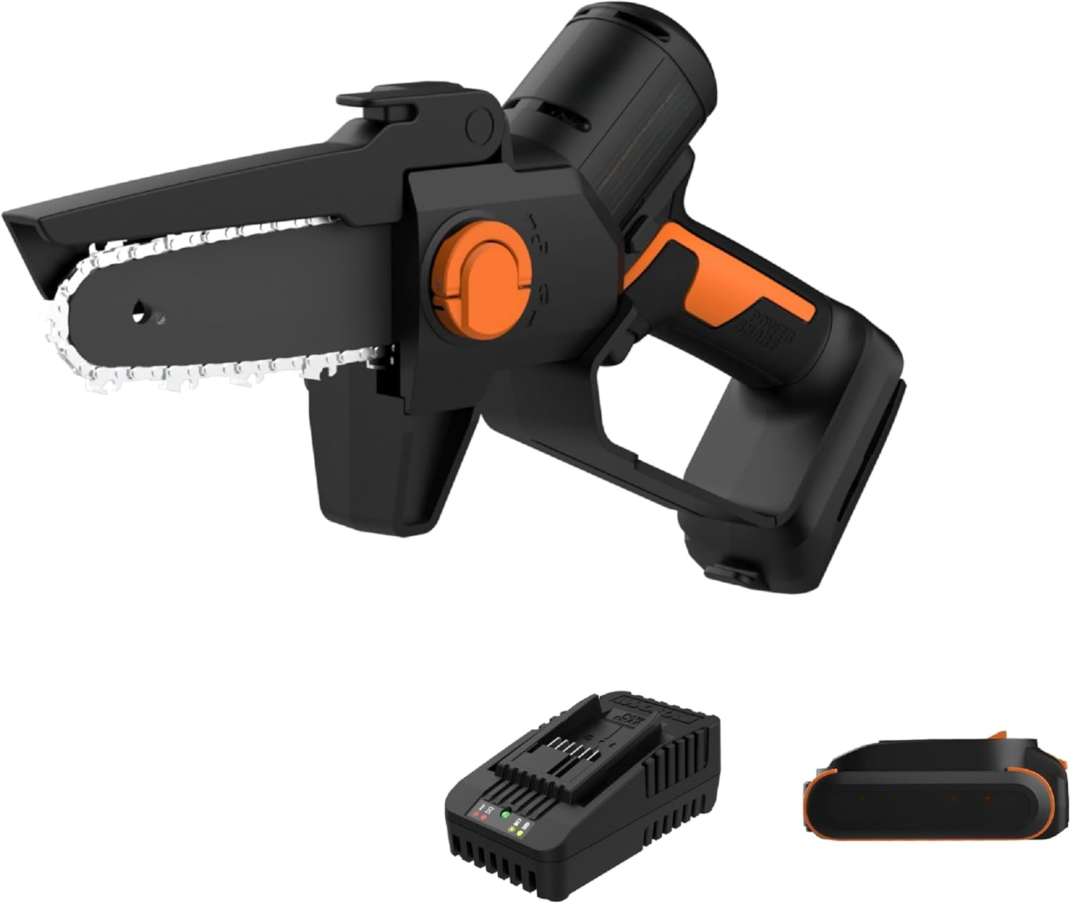 Nitro WG325 20V 5" Cordless Brushless Chainsaw, Mini Handheld Chainsaw ...
