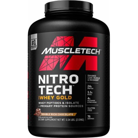 MuscleTech NitroTech Whey Gold, Workout Protein Powder, Double Rich ...