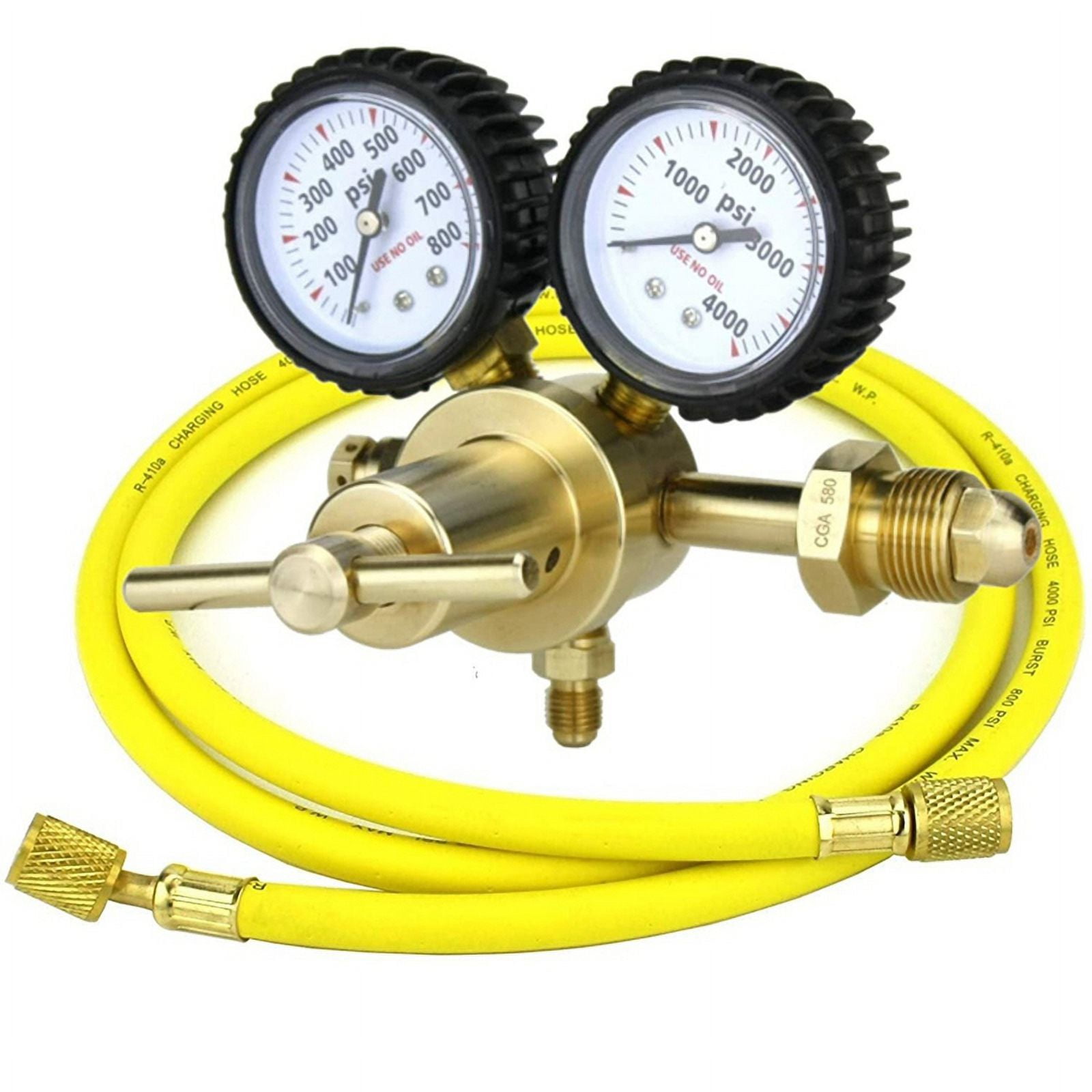 Nitrogen Regulator with 60In Hose for HVAC Purge, CGA580 Inlet ...