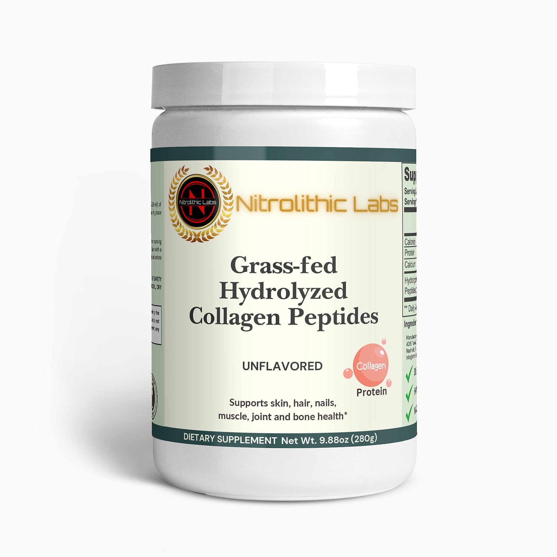 Nitrolithic Labs | Grass-Fed Hydrolyzed Collagen Peptides | Maintain Healthy, Youthful Skin ...