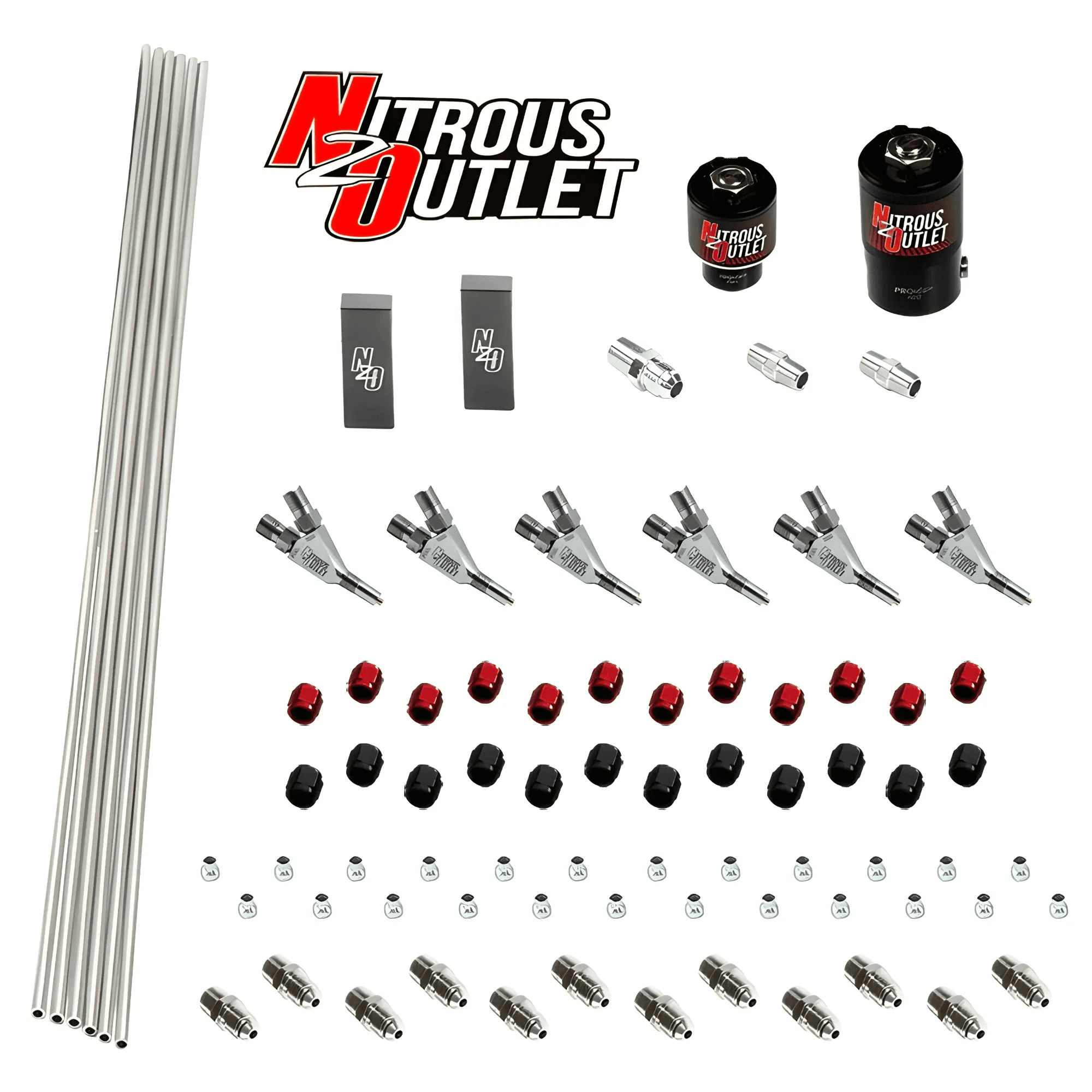 Nitrous Outlet 6 Cylinder Solenoids Forward Direct Port Plumbers Kit ...