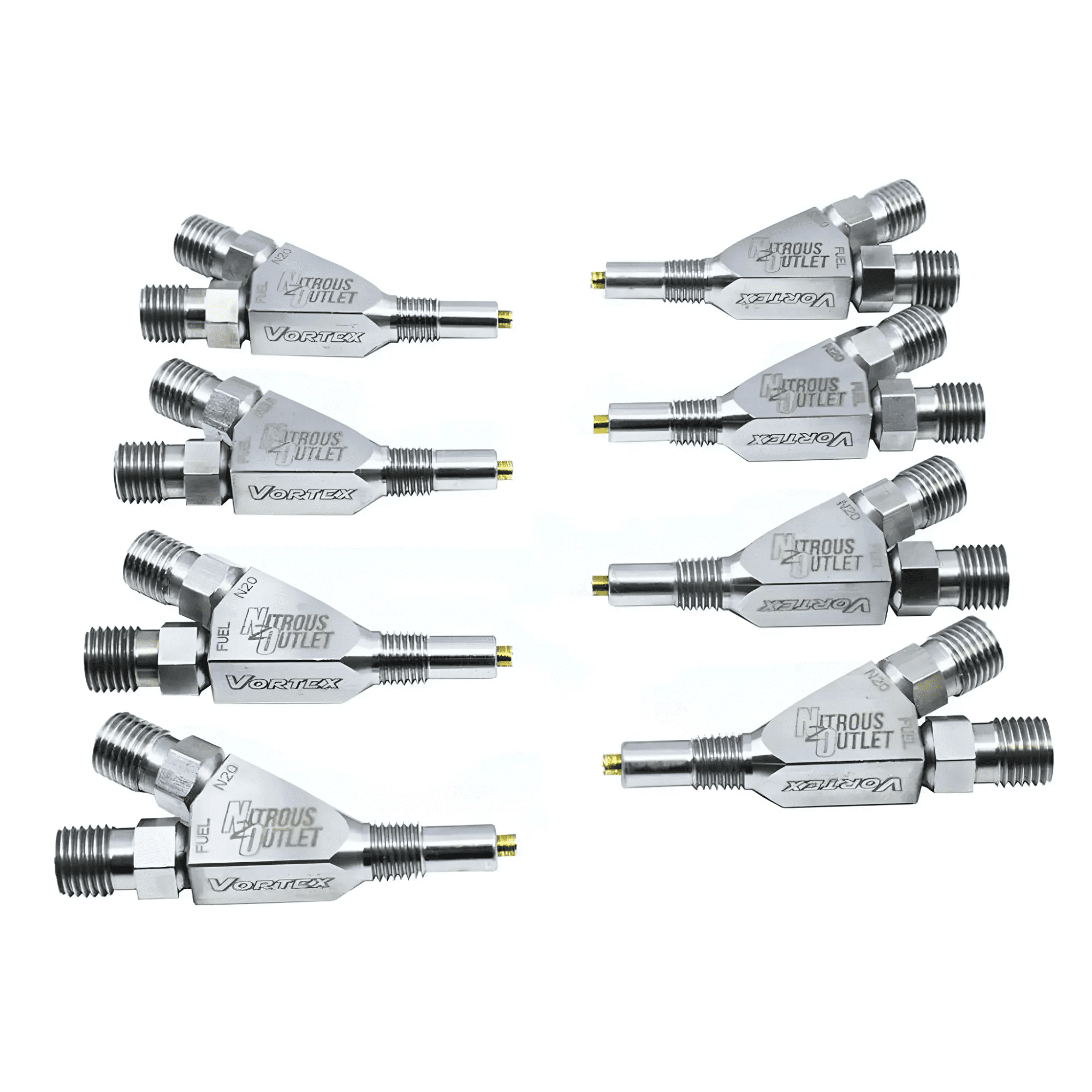 Nitrous Outlet Vortex Ti 1/16" NPT Wet Nitrous Nozzle - 8 Pack/Straight ...