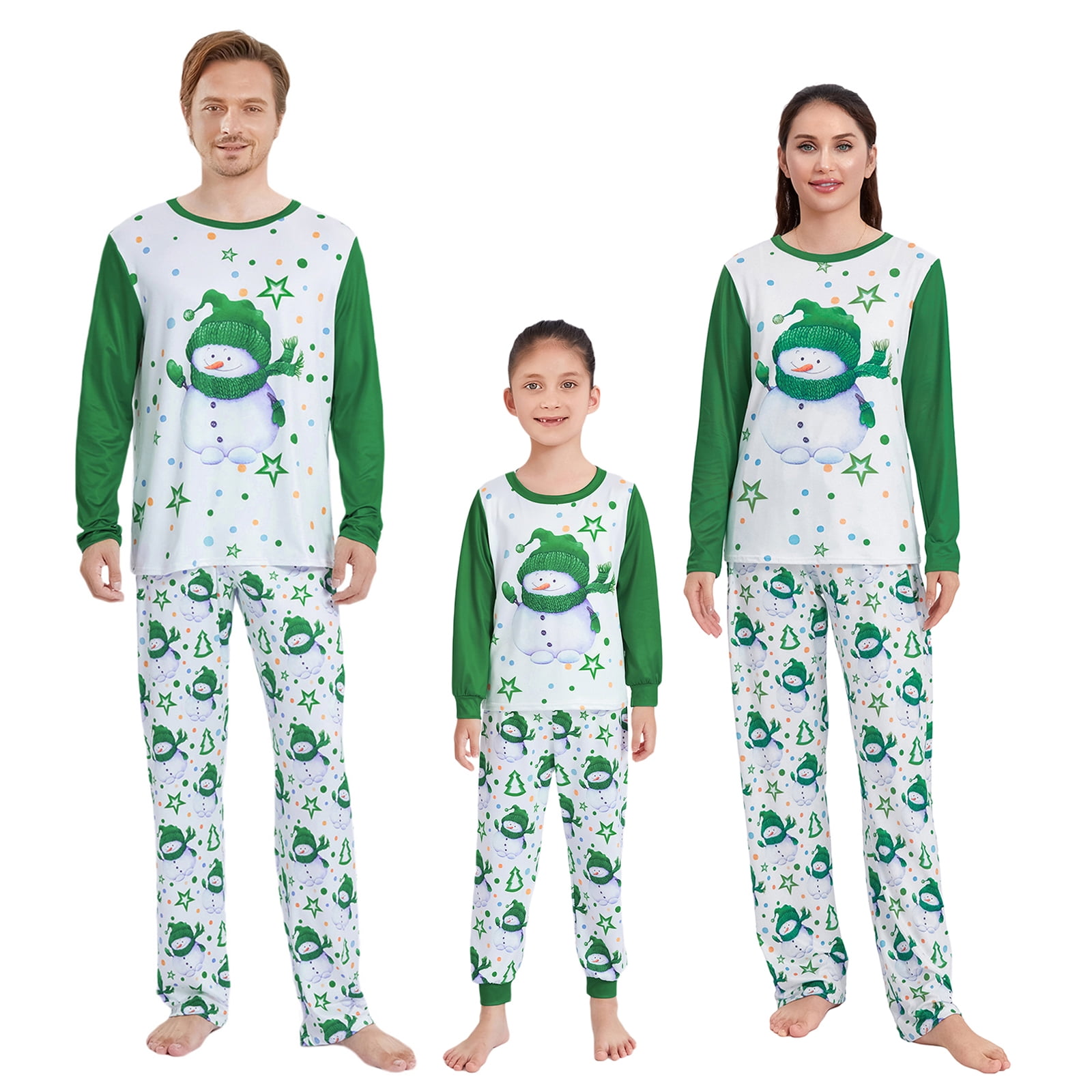 Nituyy Christmas Family Matching Pajamas Set Cute Santa Print Tops and ...