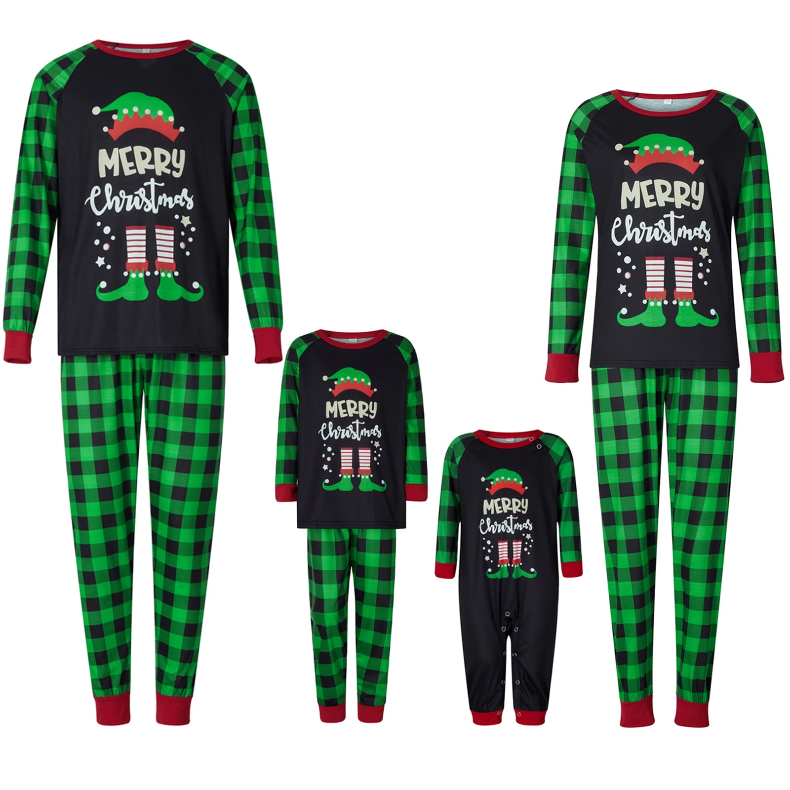 Nituyy Christmas Pajamas Matching Family Pj Set Long Sleeve Tops and ...