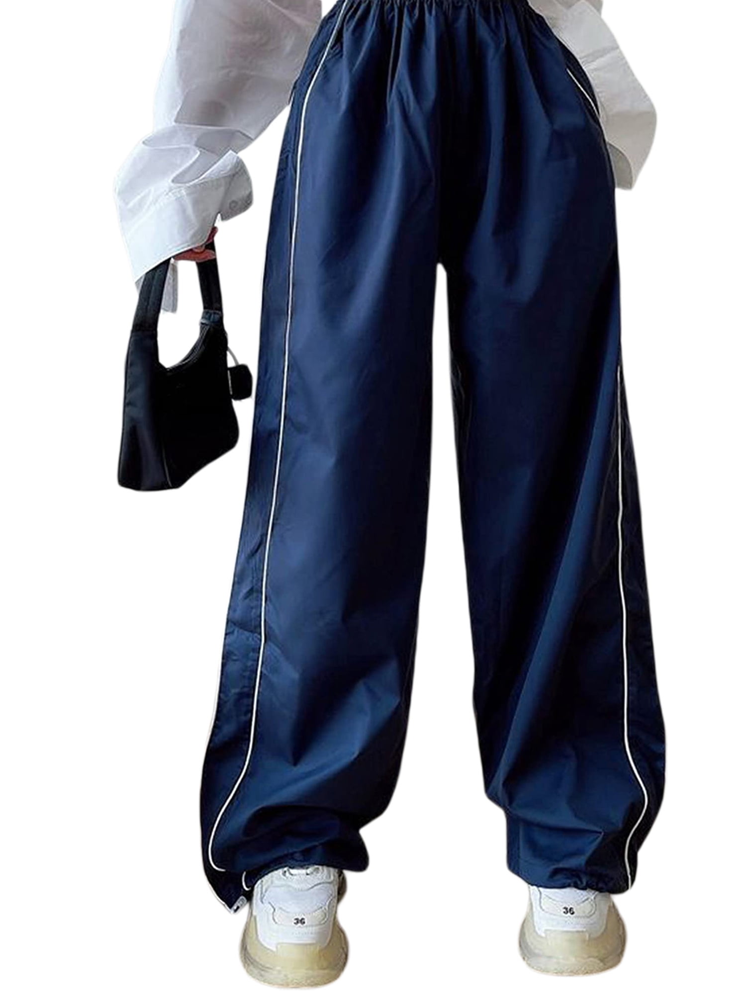 Nituyy Women Baggy Cargo Parachute Pants Wide Leg Casual Parechute ...