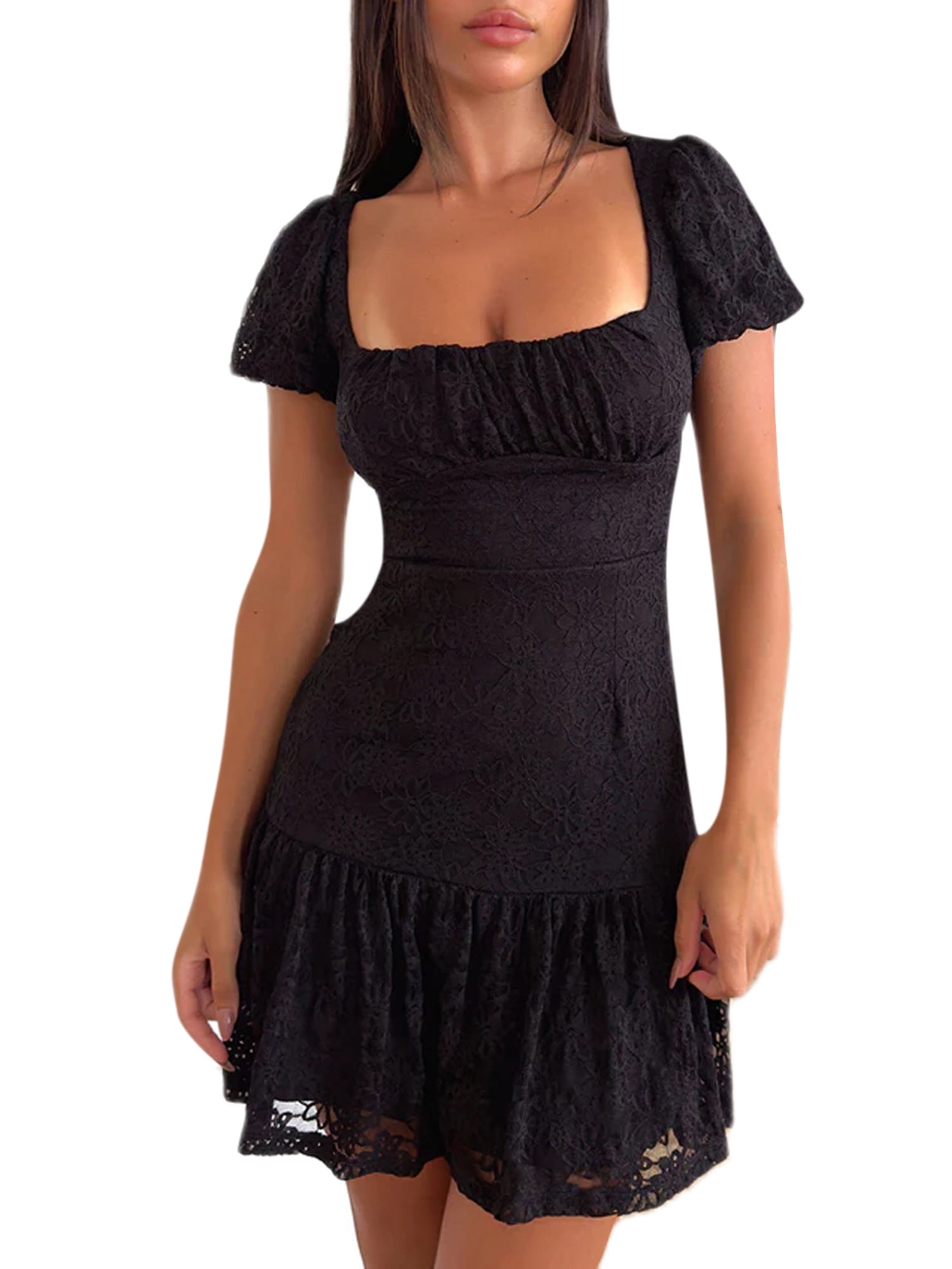 Nituyy Women Graduation Dress Summer Backless Flowy Mini Dress Prom ...