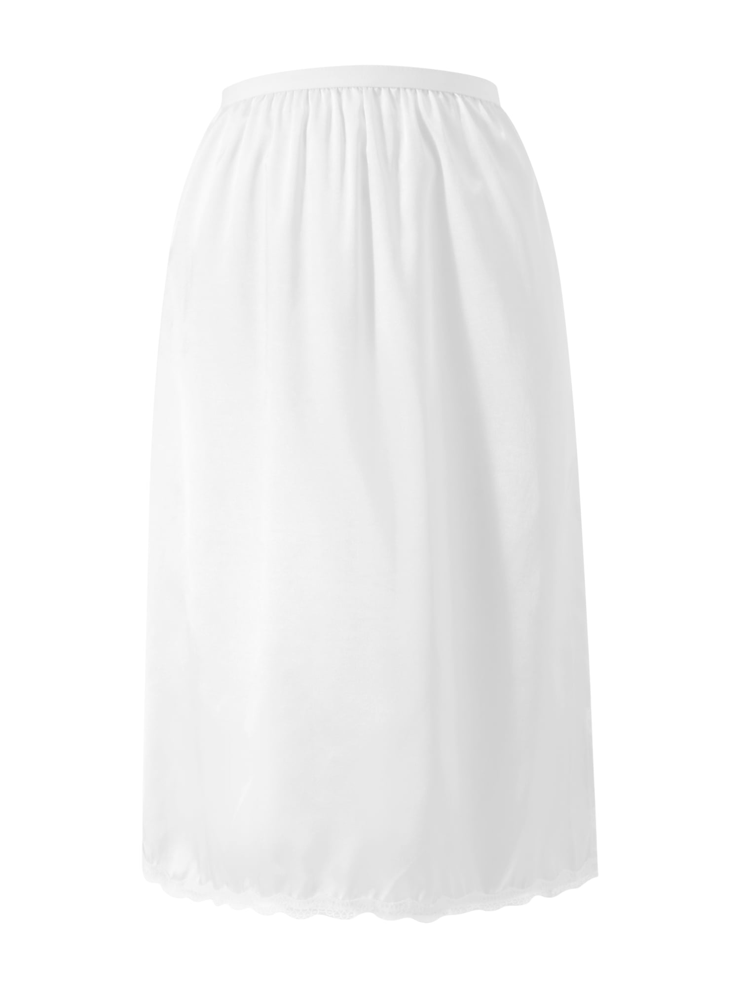 Nituyy Women Half Slip For Under Dresses Elastic Waist Lace Trim Satin Half Slips Underskirt For