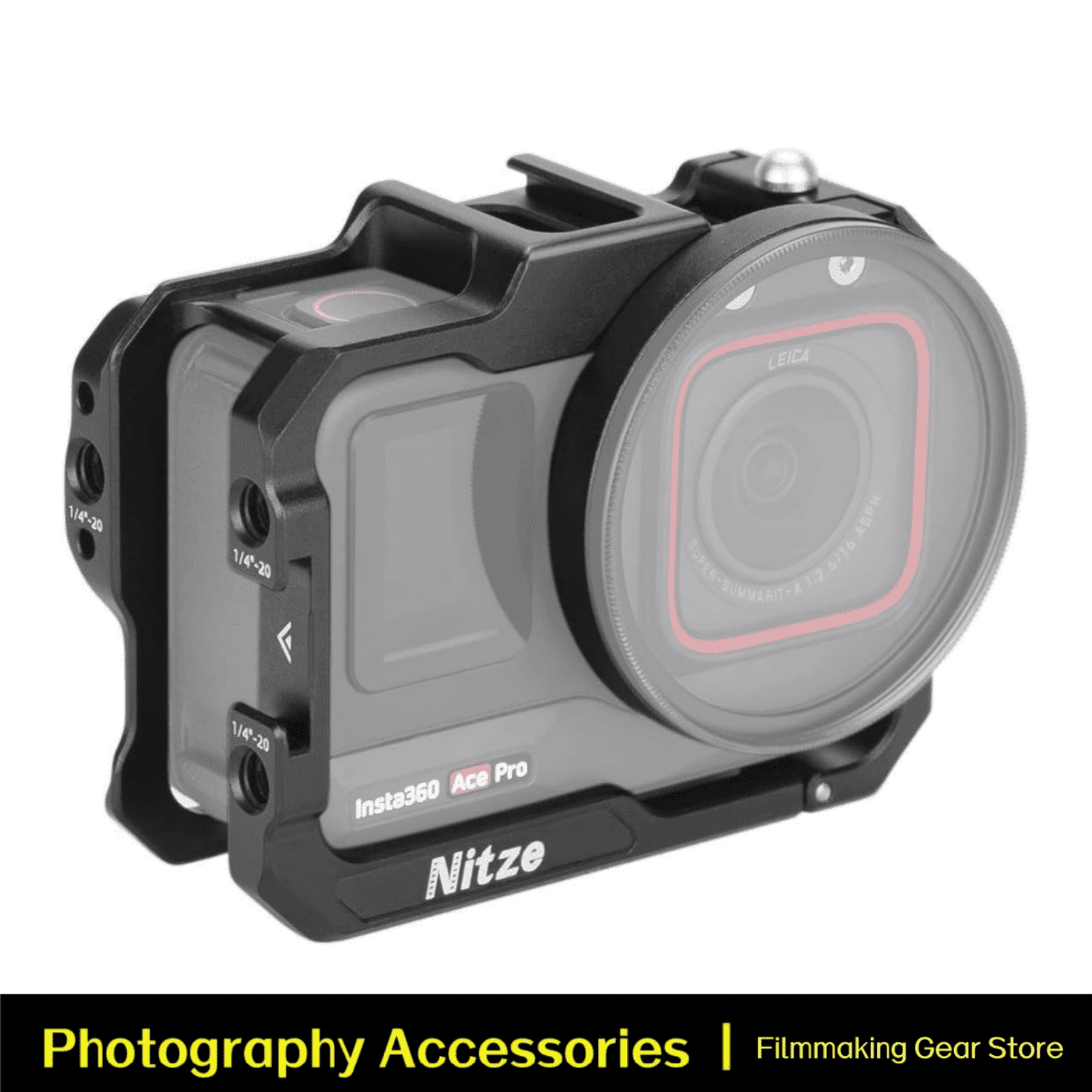 Nitze Insta360 Ace camera Cage for Insta360 Ace Pro 2 / Ace Pro/Ace, with 52mm Filter Adapter ...