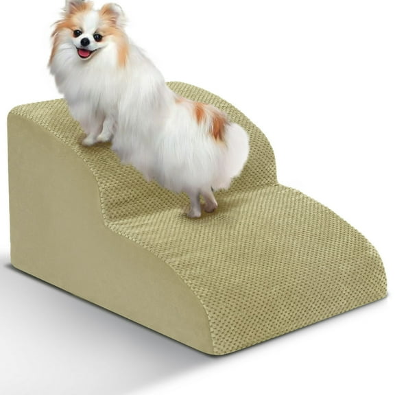 Dog Stairs for Small Dogs - High Density Foam Dog Ramp, Extra Wide Pet ...