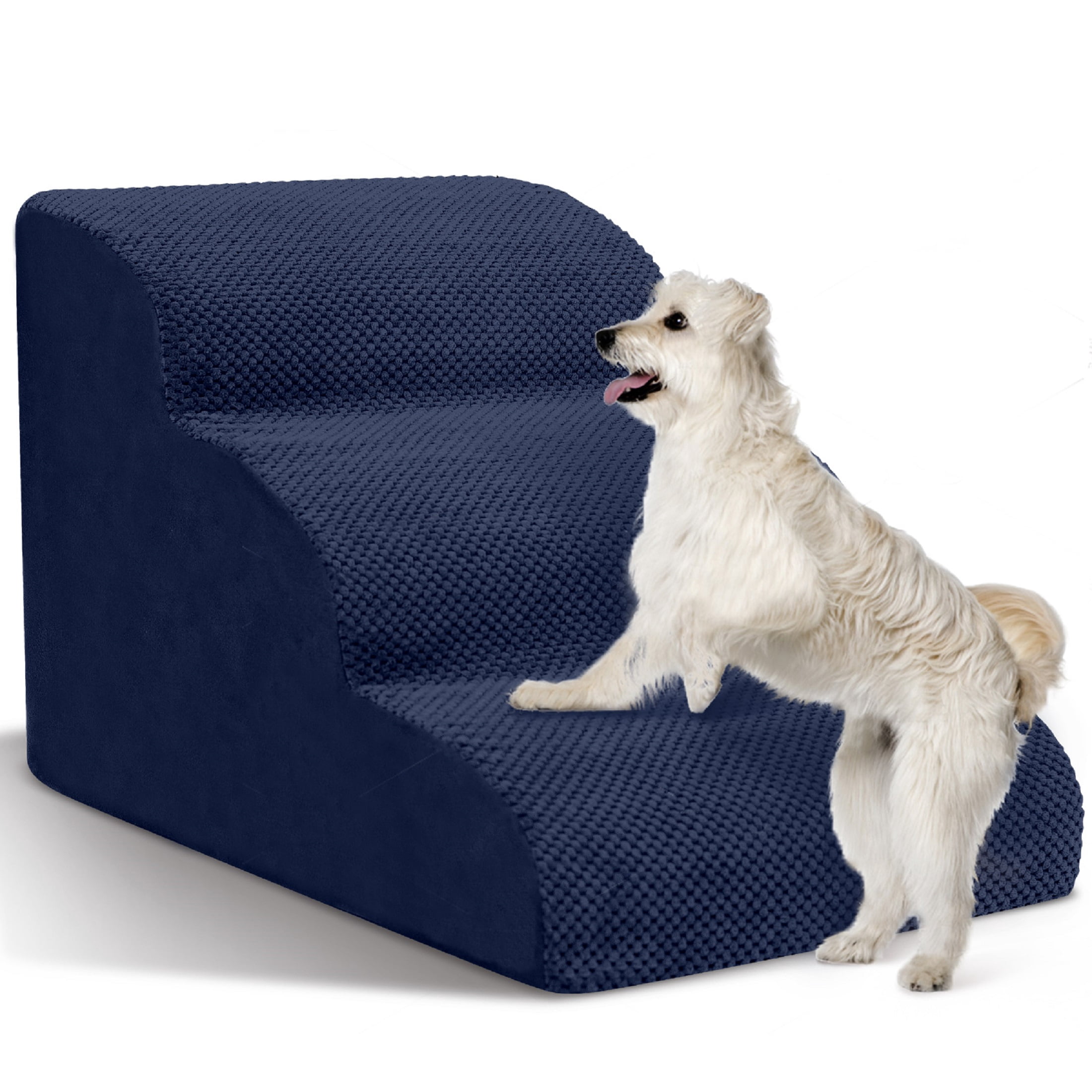Niubya, Dog Stairs for Small Dogs, 3 Steps High Density Foam Dog Ramp ...