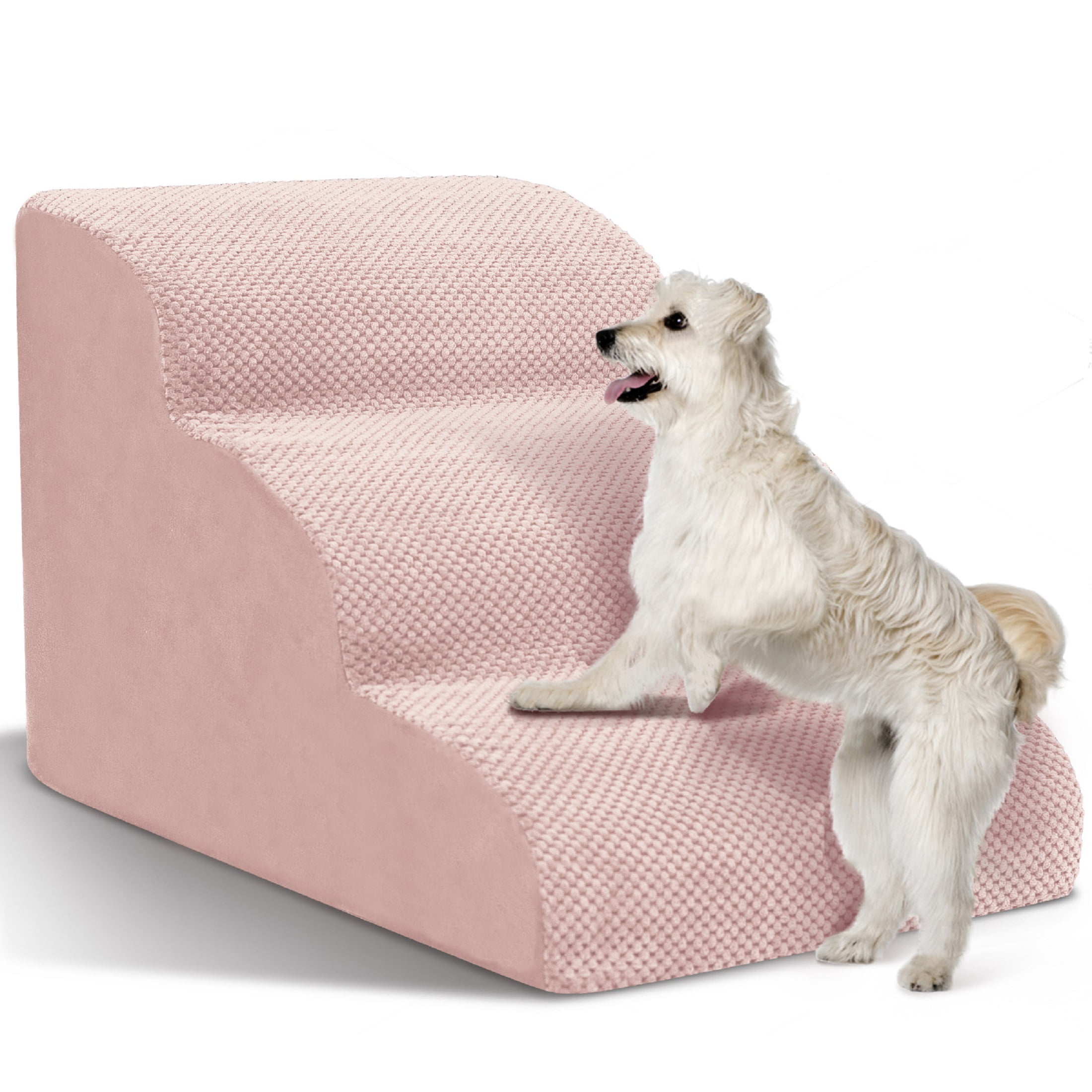 Niubya, Dog Stairs for Small Dogs, 3 Steps High Density Foam Dog Ramp ...