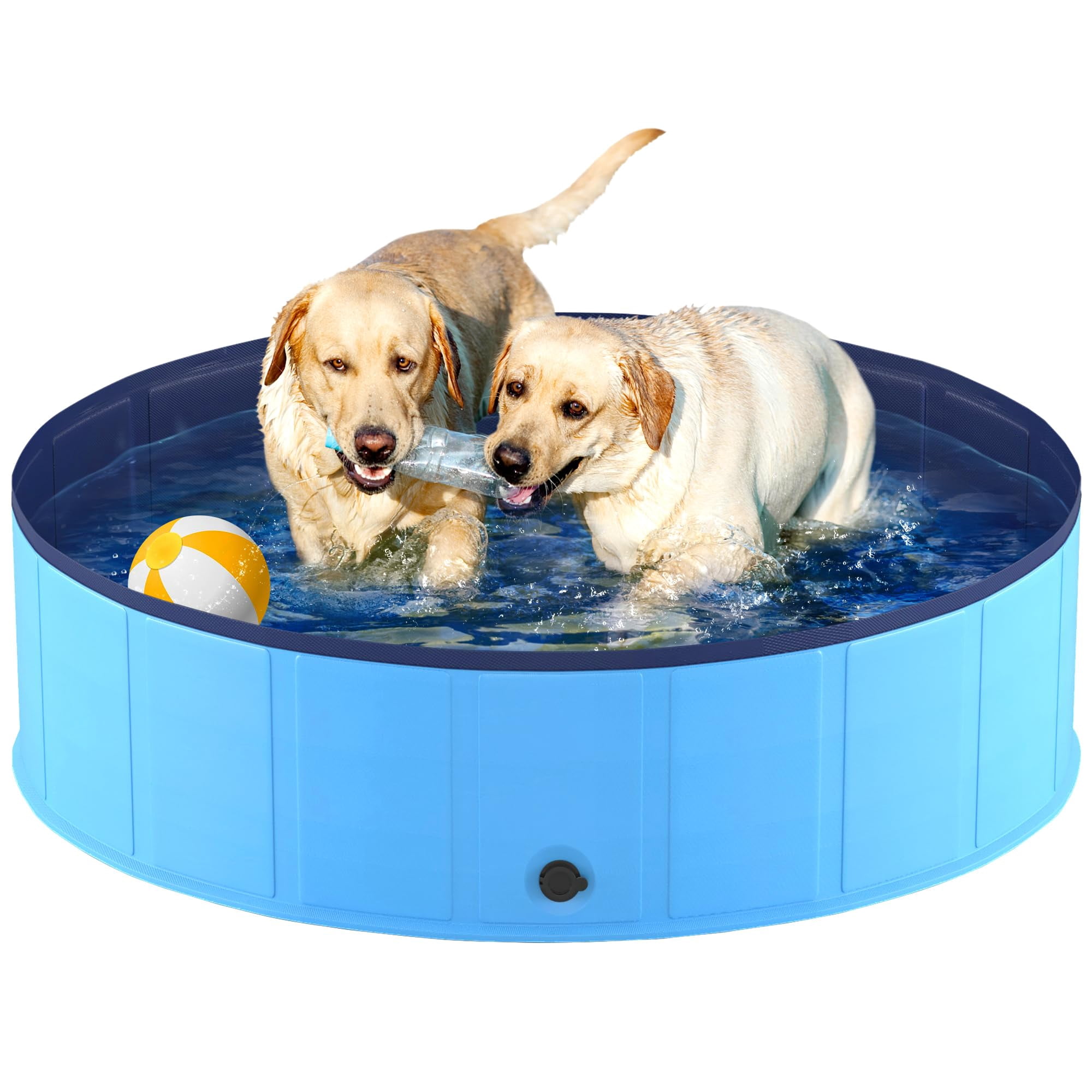 Niubya Foldable Dog Pool, Collapsible Hard ATT1Plastic Dog Swimming ...