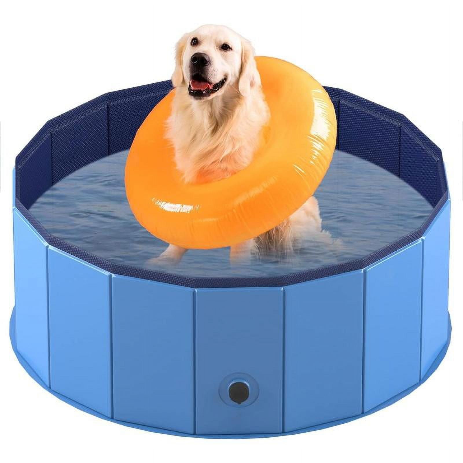 Niubya Foldable Dog Pool, Collapsible Hard Plastic Dog Swimming Pool ...