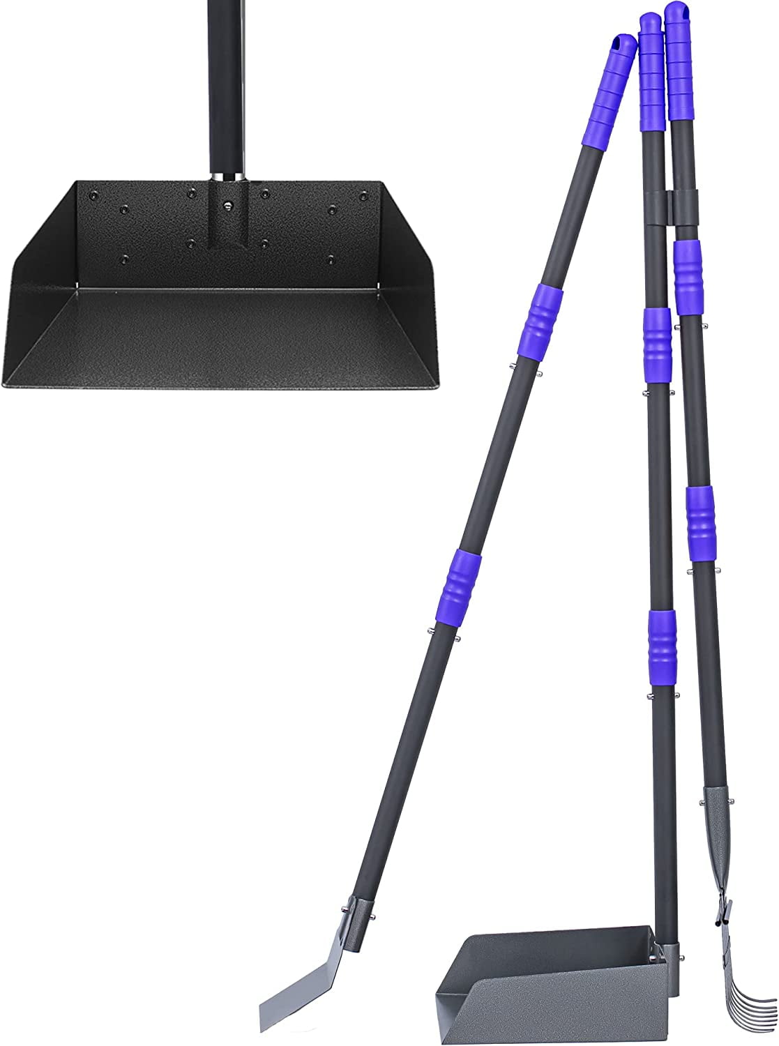 Niubya Pooper Scooper for Dogs, Metal Poop Scooper Tray Spade and Rake ...