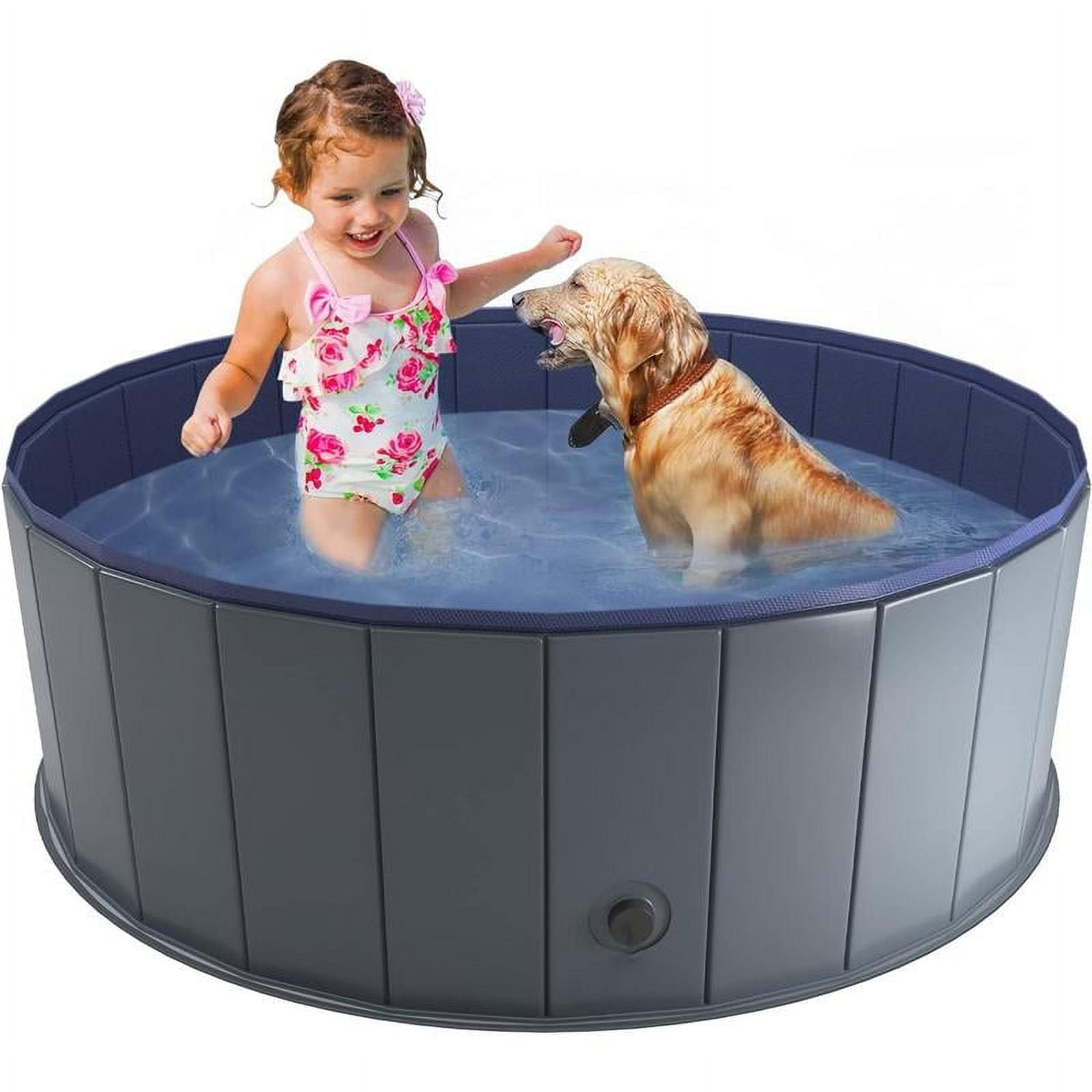Niubya Portable Dog Pool, Foldable Pet Swimming Pool, Anti-Slip ...