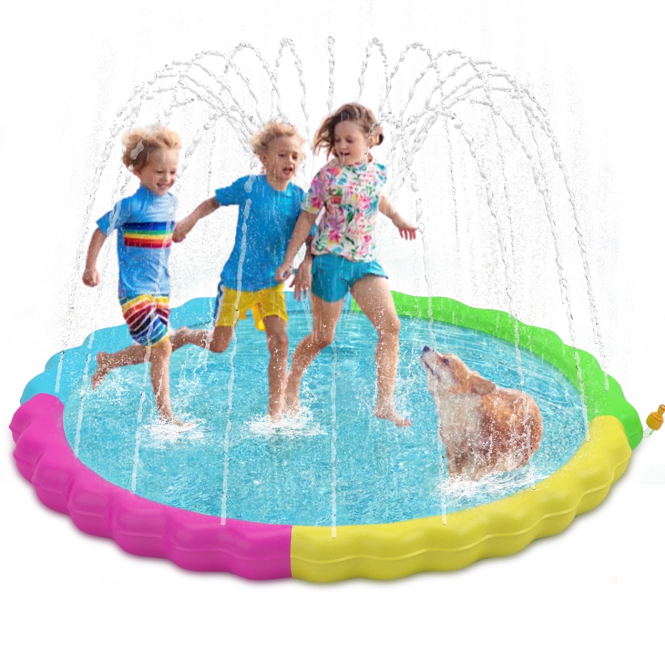 Niubya 97" Non-Slip Thicken Sprinkler Pool Splash Pad Outdoor Water Mat ...