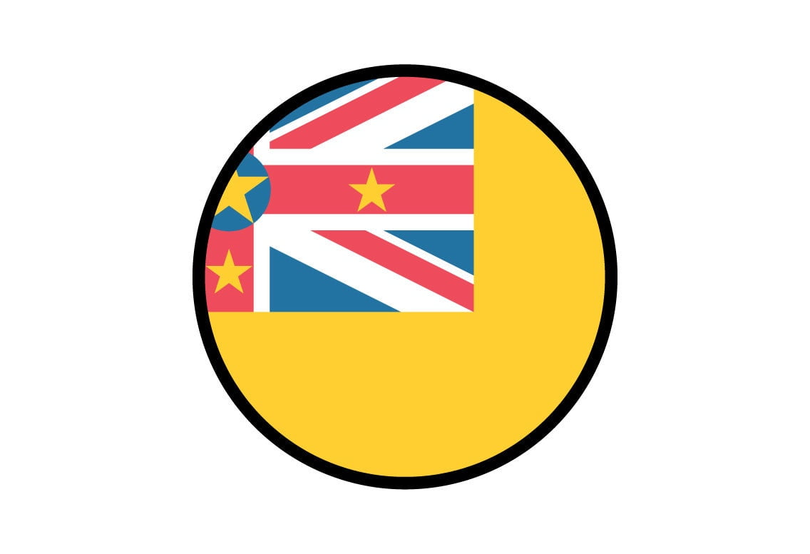 Niue Flag Circle Sticker Decal 4 inches - 4 inch - Walmart.com