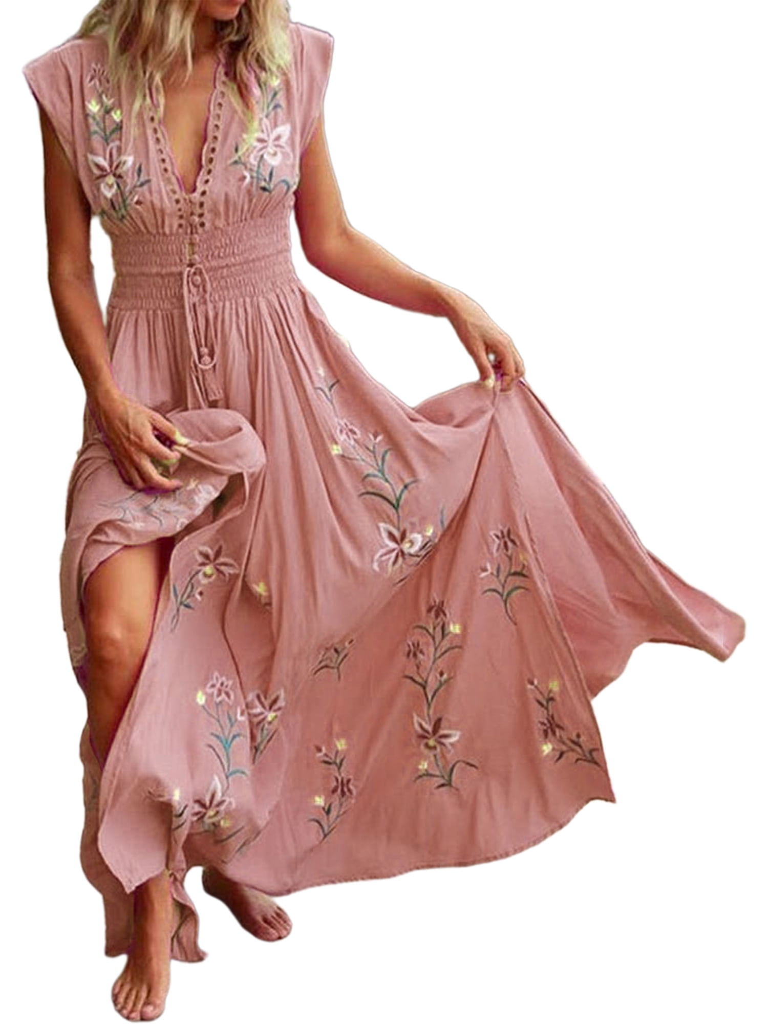 Niuer Hawaiian Summer Maxi Dresses Tunic Holiday Dresses For Women