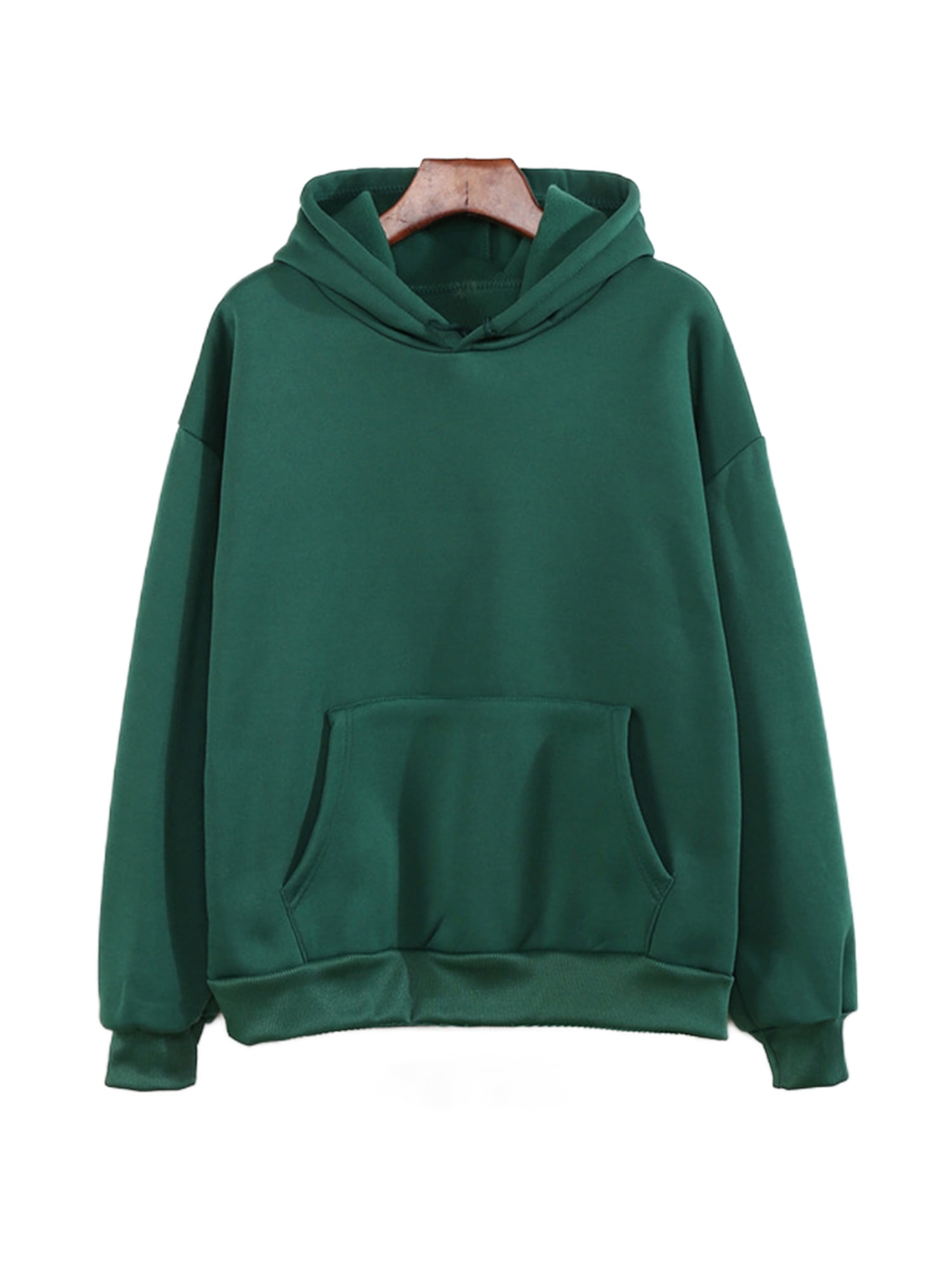 Niuer Ladies Hooded Tops Long Sleeve Fleece Hoodies Solid Color ...