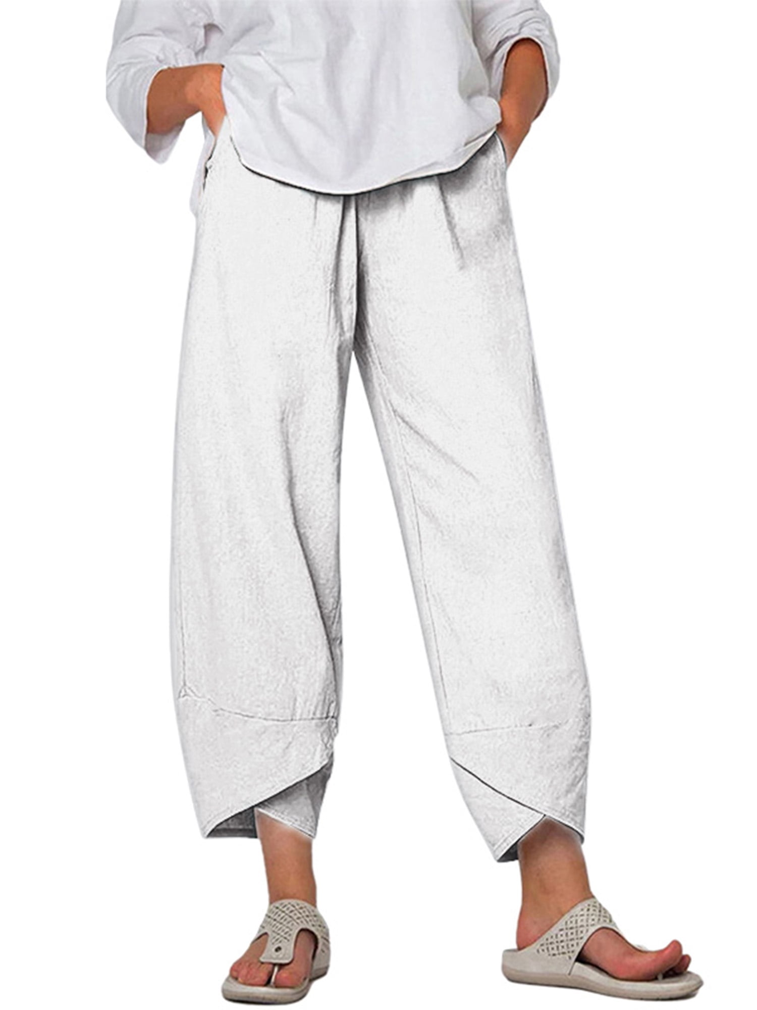 Niuer Ladies Palazzo Pant Wide Leg Harem Pants Solid Color Trousers ...