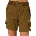 Niuer Womens Summer Beach Shorts Elastic Waist Drawstring Cargo Shorts ...