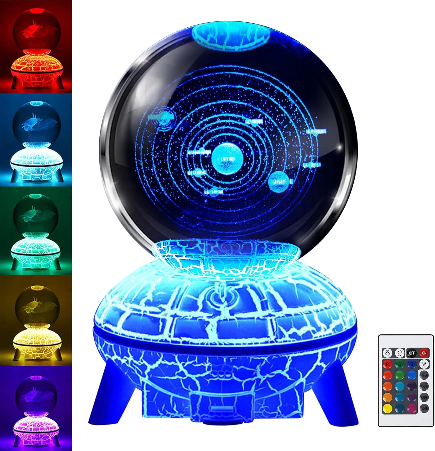 Niulife 3D Galaxy Crystal Ball Night Light,16 Color Changing Decolamp ...