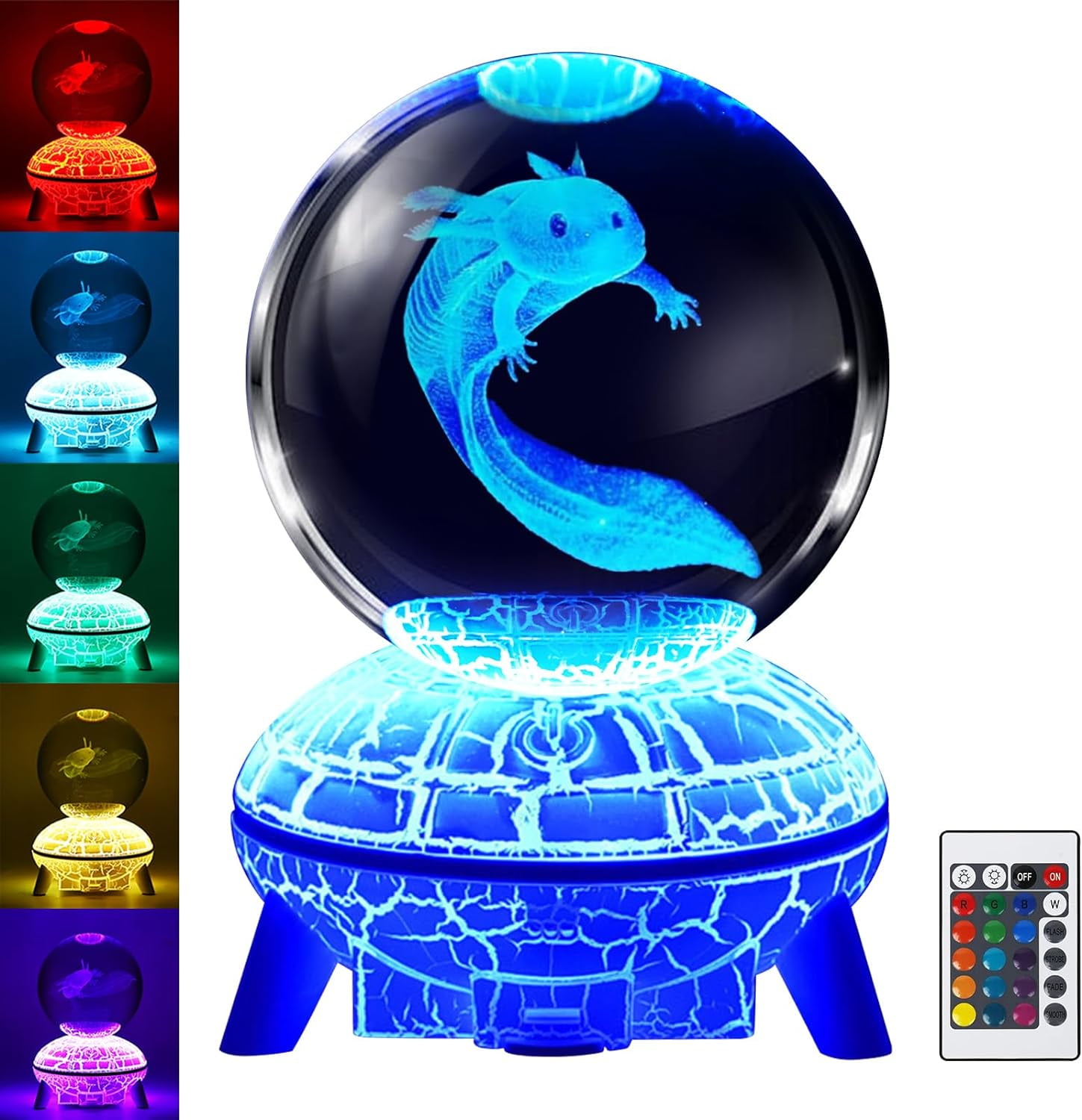 Niulife Axolotl Gifts for Him,Axolotl Crystal Ball Night Light Room ...