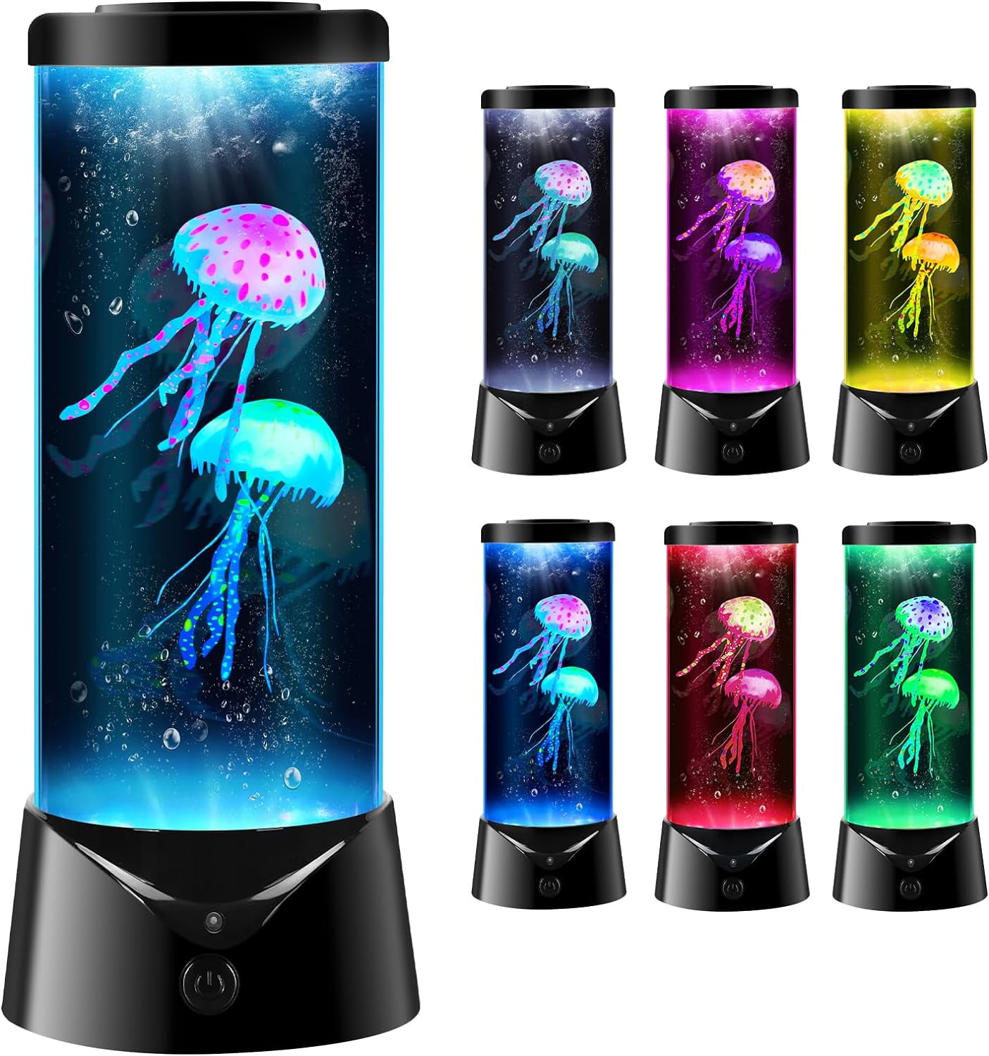 Niulife Jellyfish Tank Table Lamp, 7 Color Setting LED Aquarium Night ...