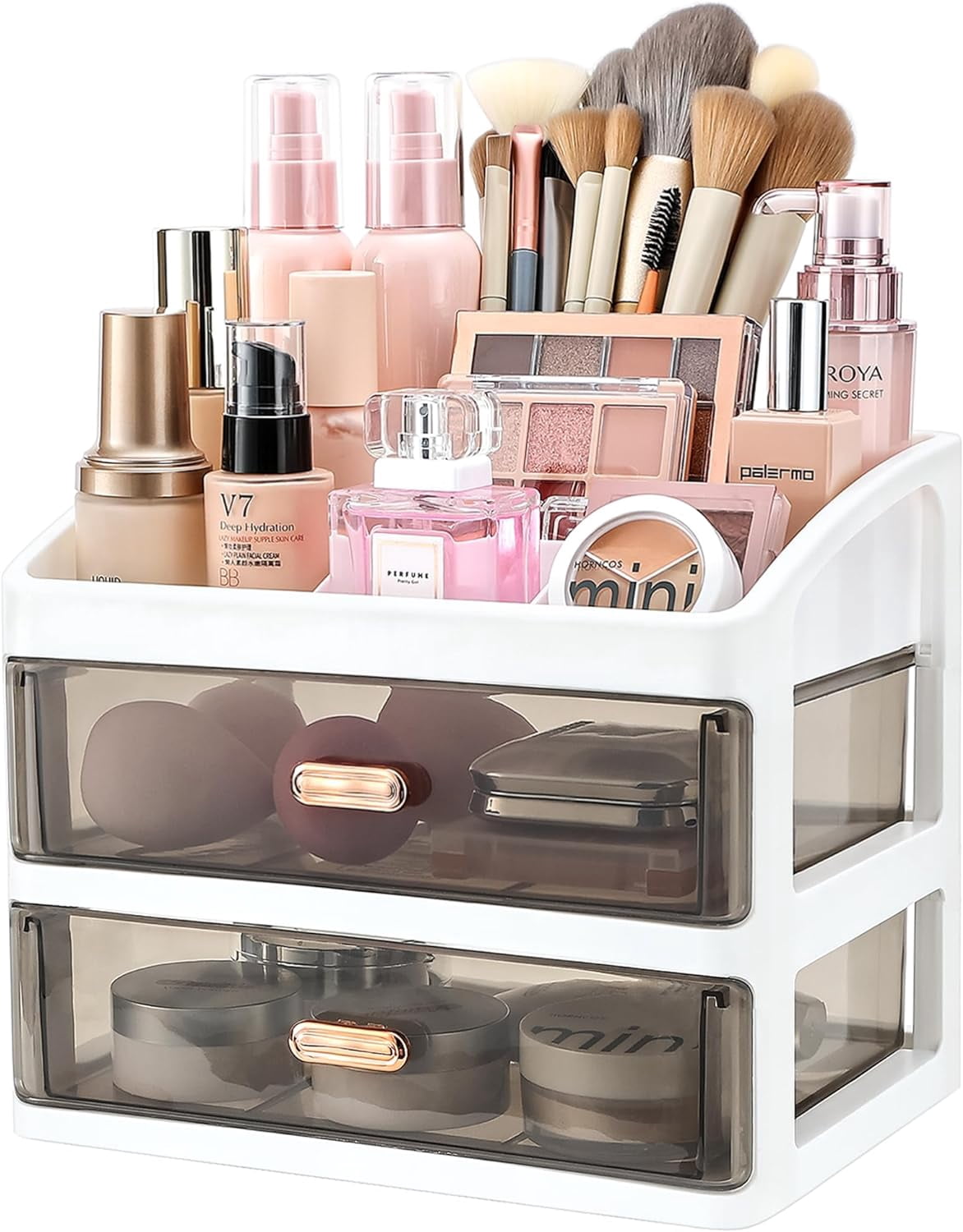 Niulife Makeup Organizer for Vanity,Large Capacity Countertop Organizer ...
